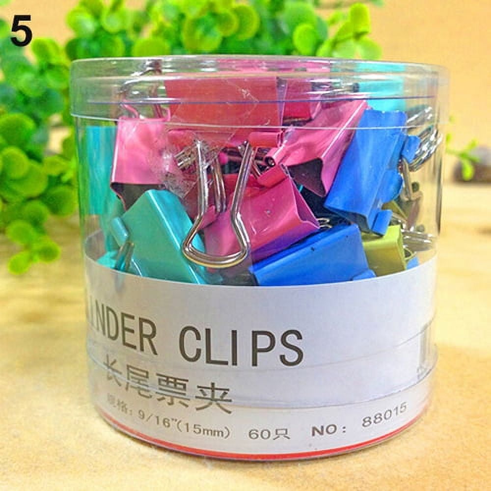 Huanledash 1 Tub Assorted Color Metal Paper Clamps Office Document File ...
