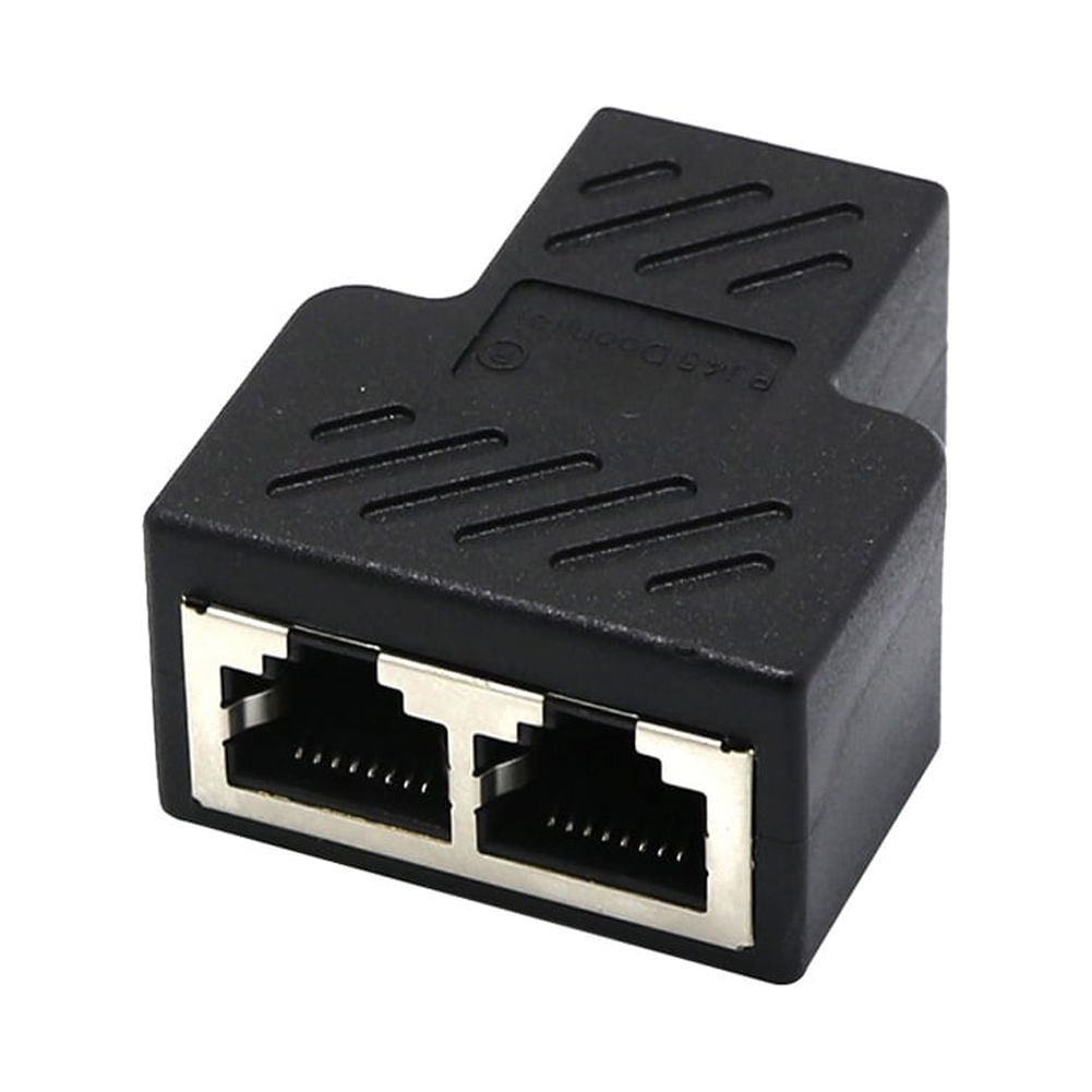 Huanledash 1 to 2 Dual Female Ports CAT5/6/7 RJ45 Splitter LAN Network ...