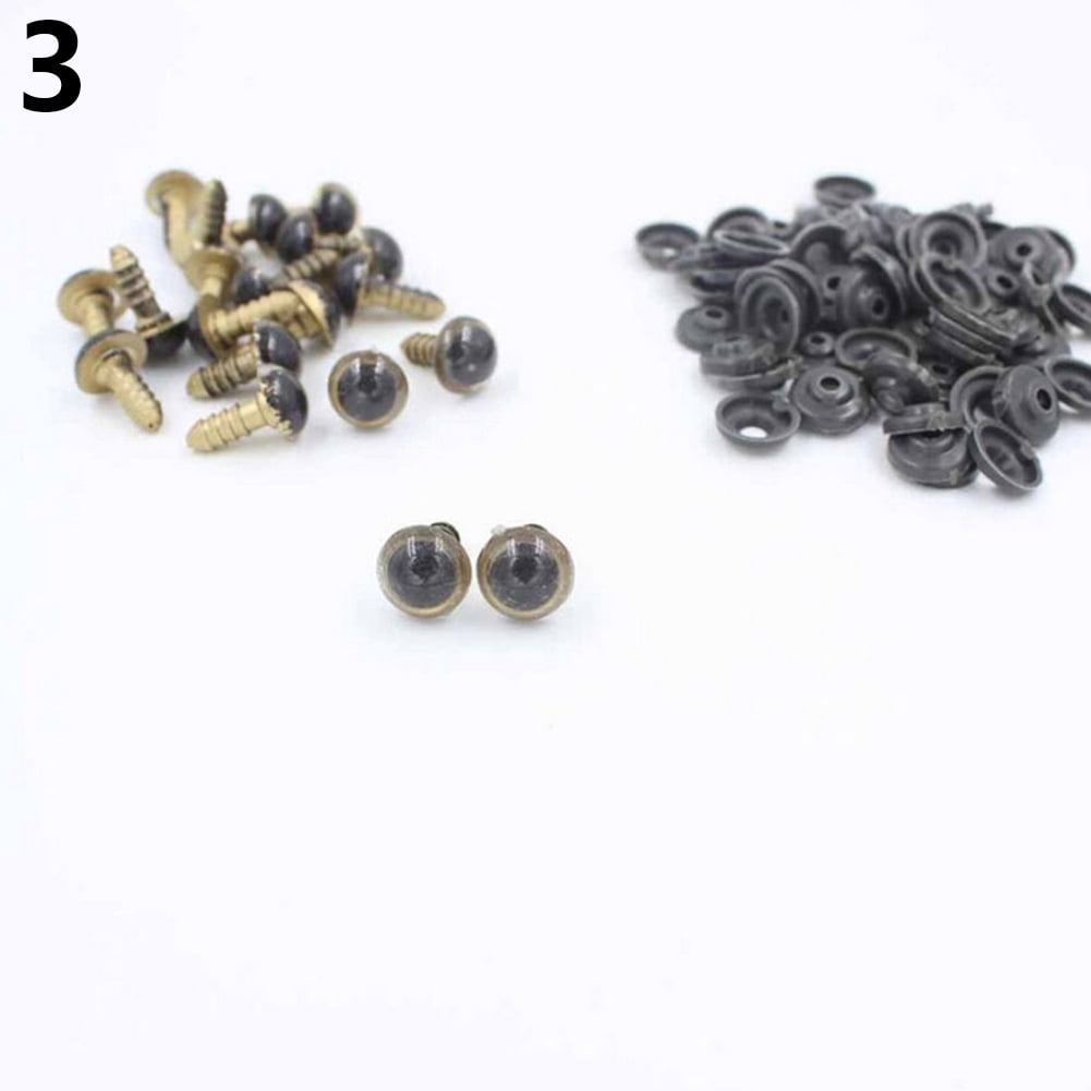 Huanledash 100Pcs 12mm Plastic Safety Eyes for DIY Puppet Doll Crafts ...