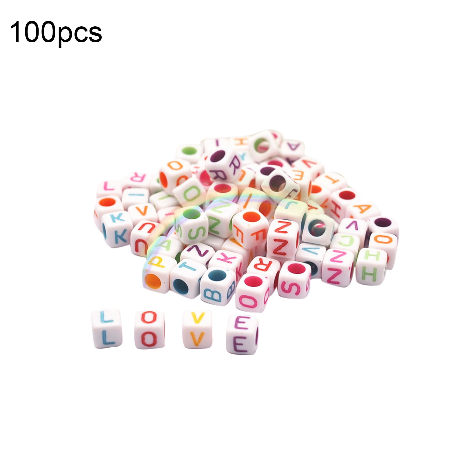 Huanledash 100Pcs DIY Handcraft English Alphabets Letter Loose Beads ...