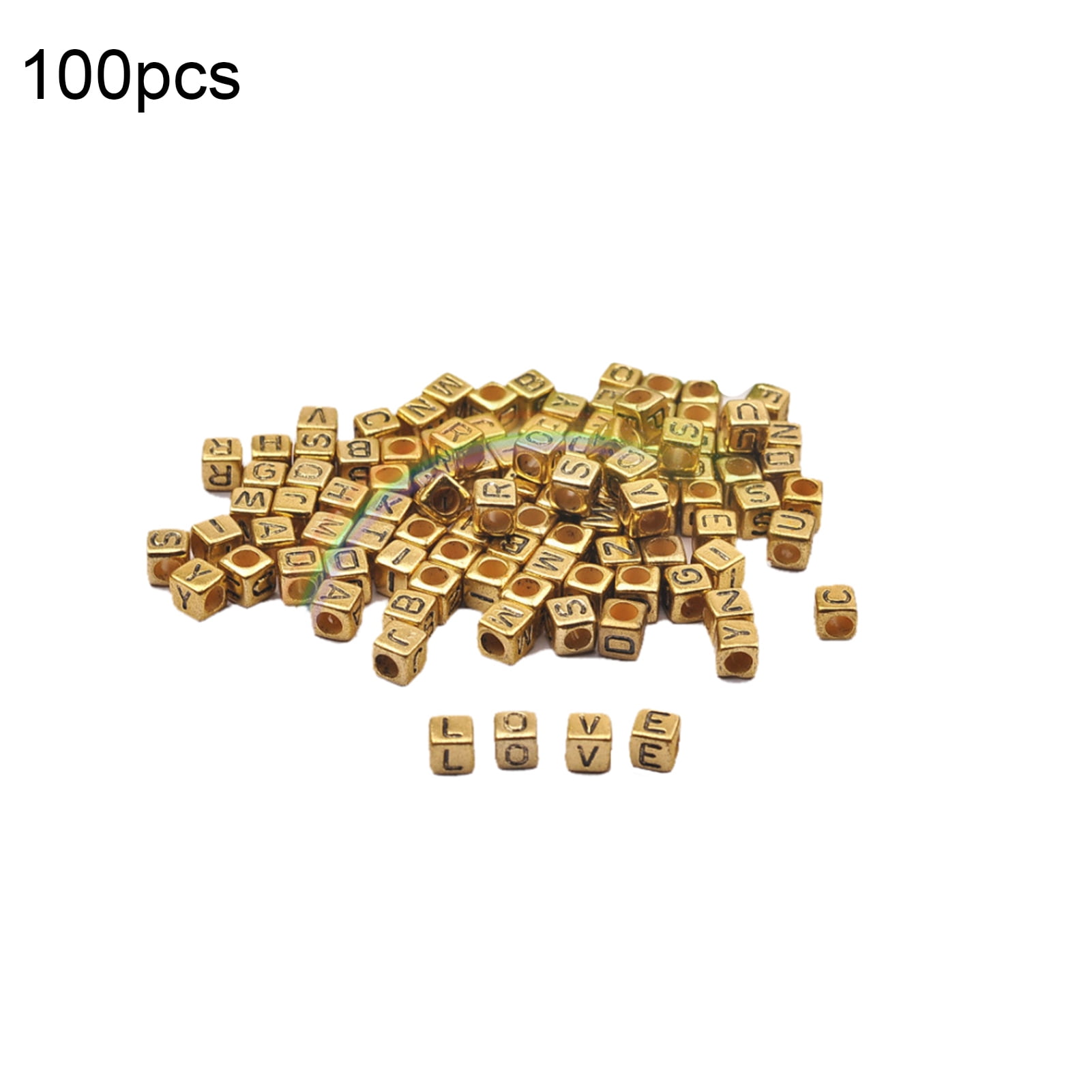 Huanledash 100Pcs DIY Handcraft English Alphabets Letter Loose Beads ...