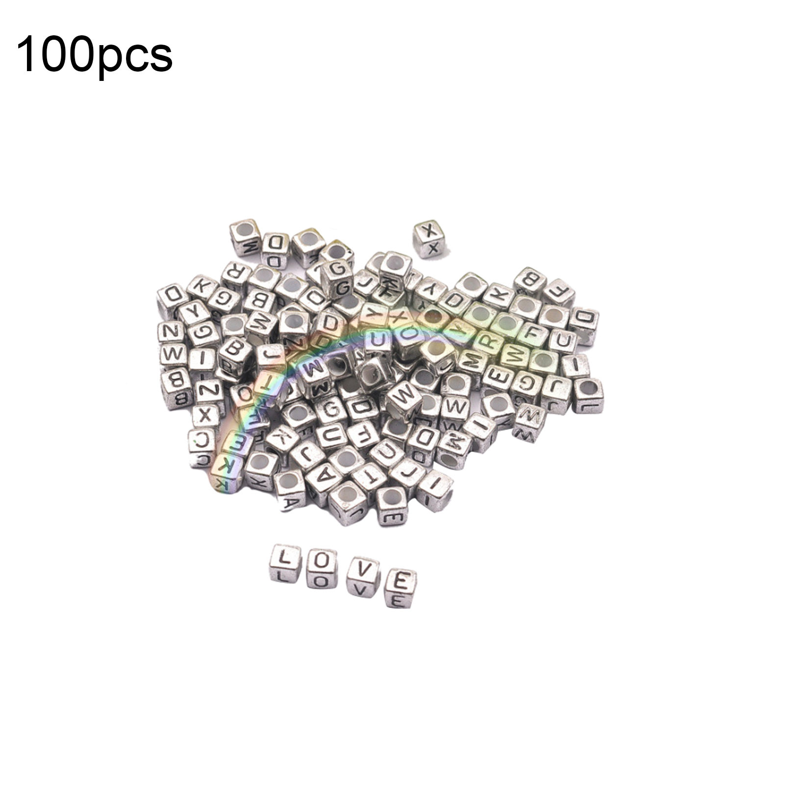 Huanledash 100Pcs DIY Handcraft English Alphabets Letter Loose Beads ...