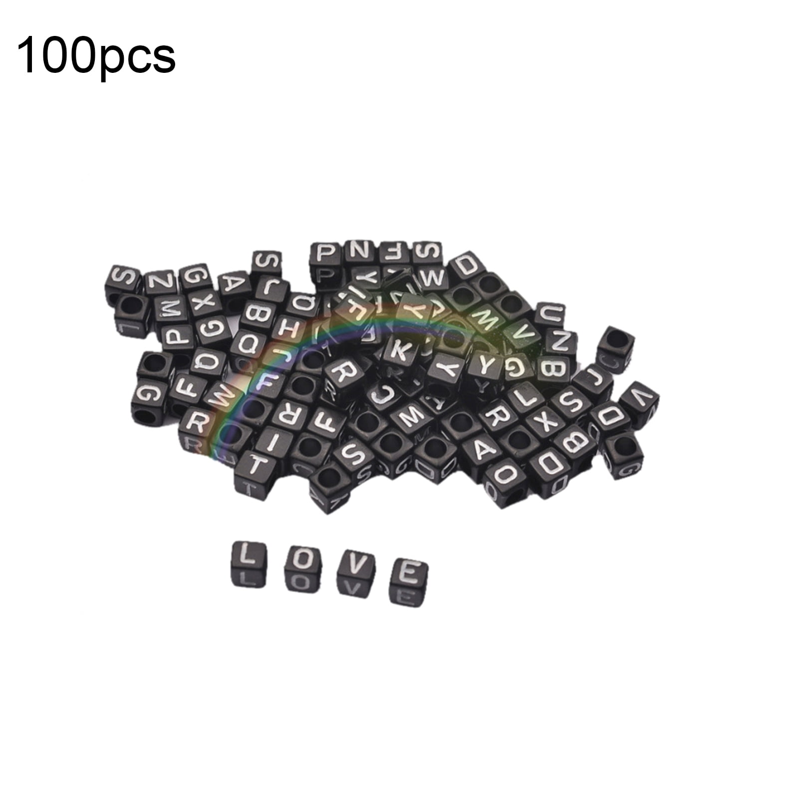 Huanledash 100Pcs DIY Handcraft English Alphabets Letter Loose Beads ...