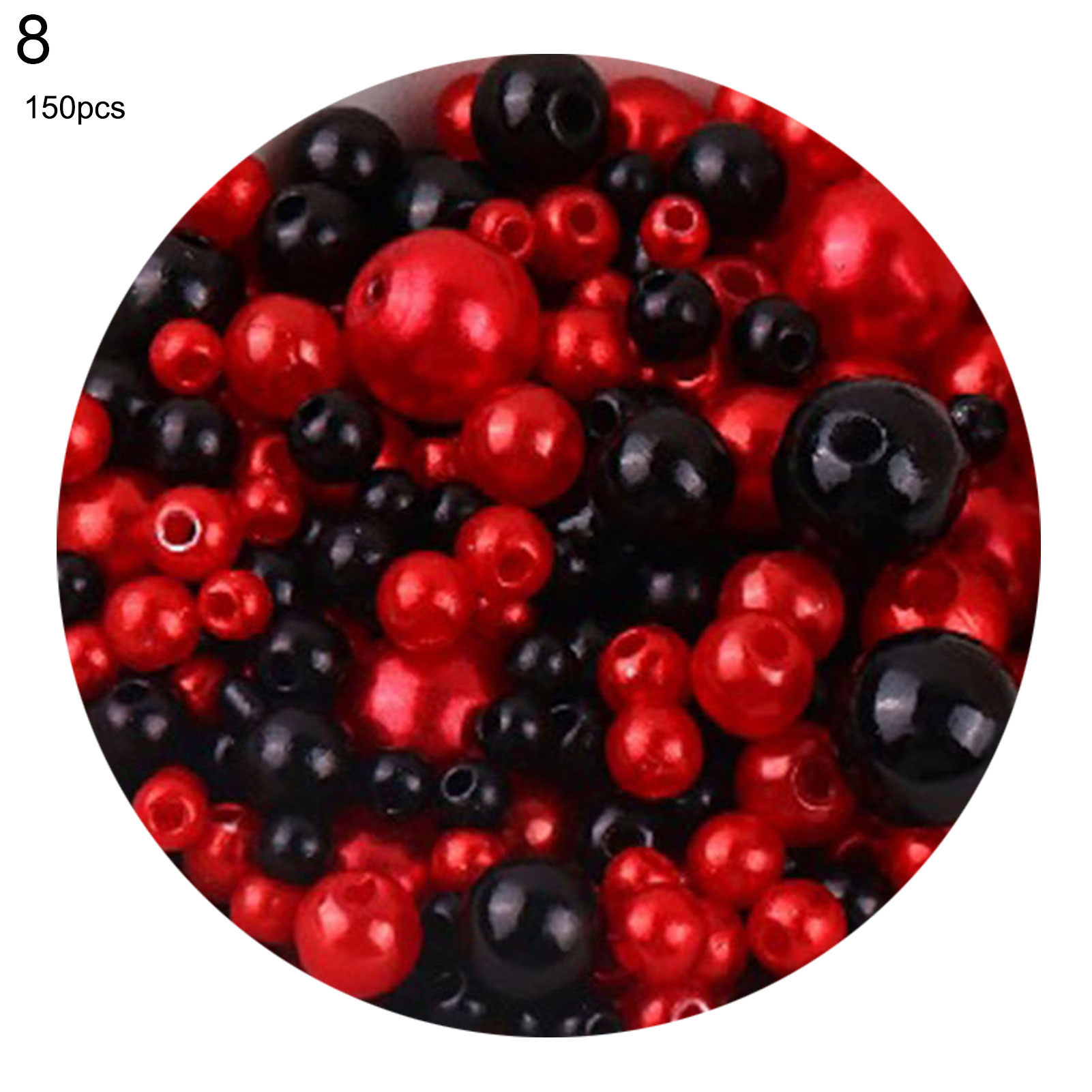 Huanledash 150Pcs/Bag 3-8mm Faux Pearl Beads Perforated Jewelry Making ...