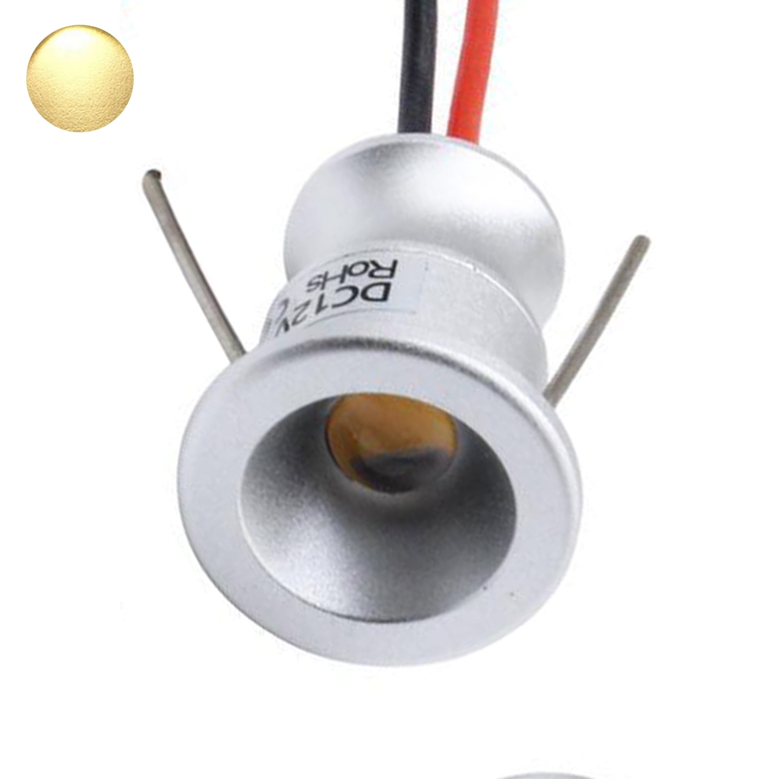 Huanledash 1W LED Mini Spotlight 15mm Cutout Recessed Lighting DC12V ...