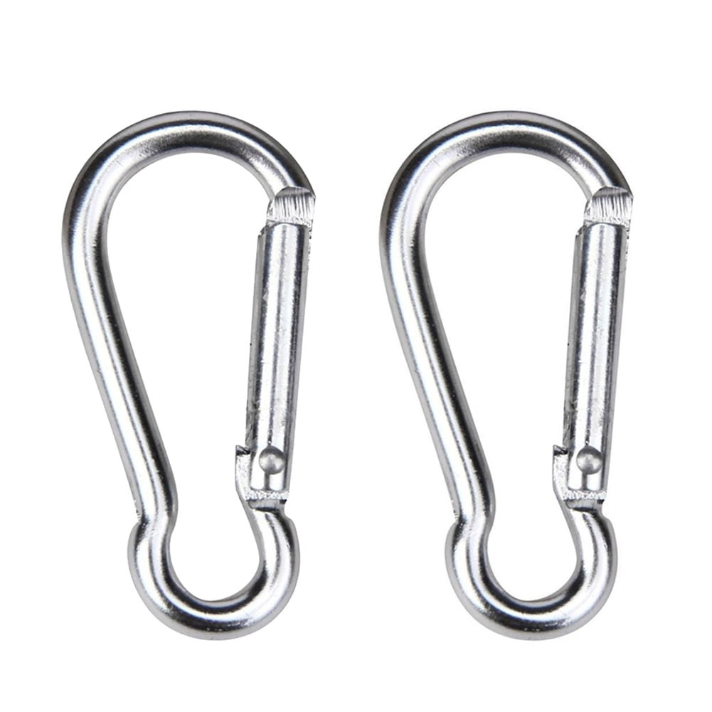 Huanledash 2Pcs Aluminum Alloy D Shaped Carabiner Spring Snap Clip ...