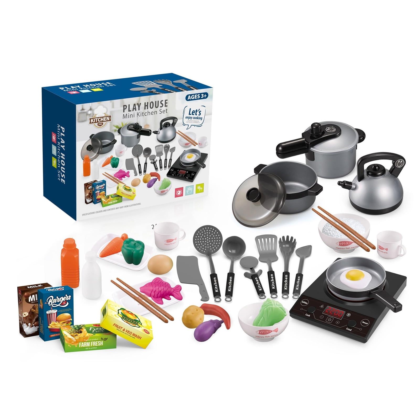 Huanledash 36Pcs/Set Simulation Induction Cooktop with Sound Effect ...