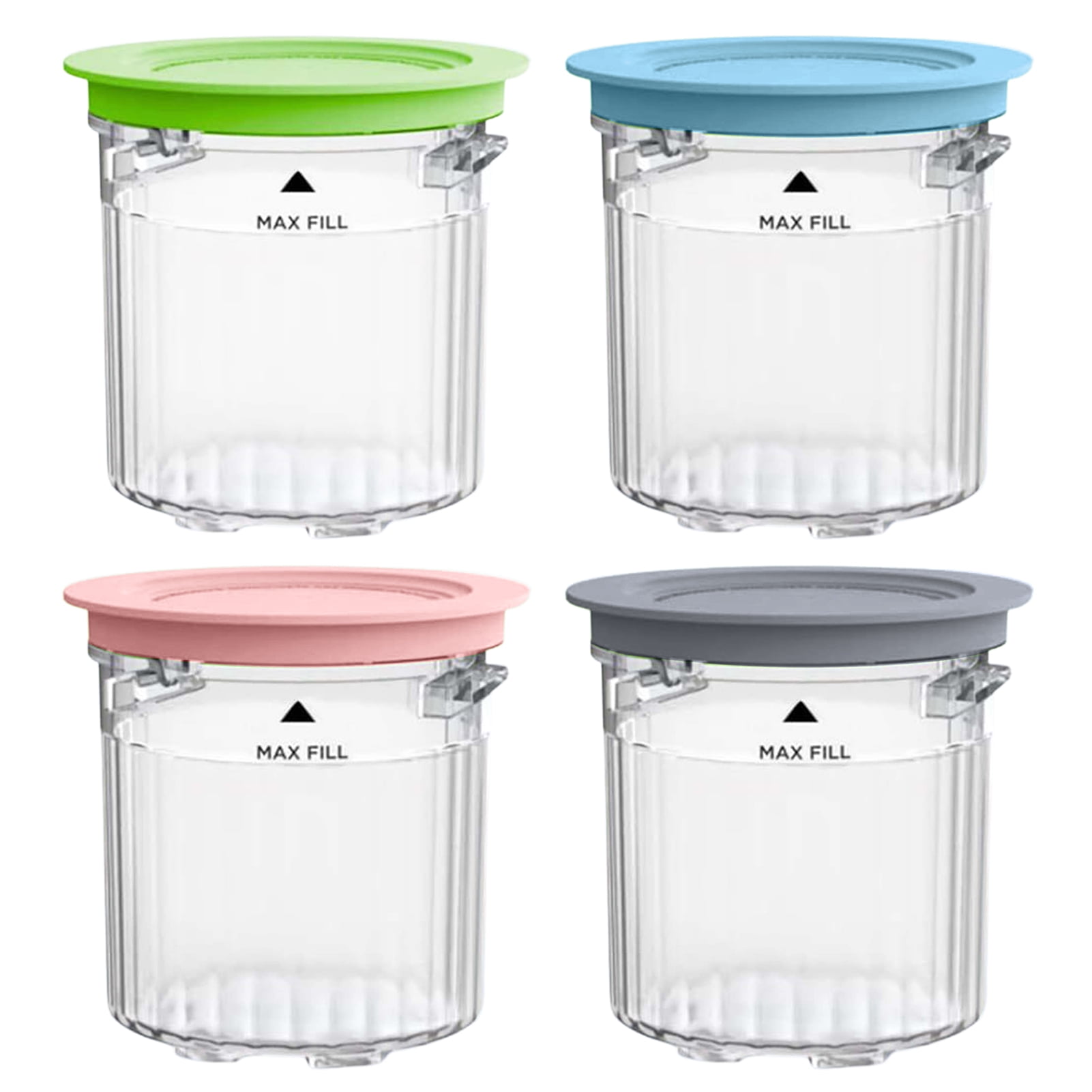 Huanledash 4 Pack 16oz Pints Replacement Ice Cream Cup BPA-Free Durable ...