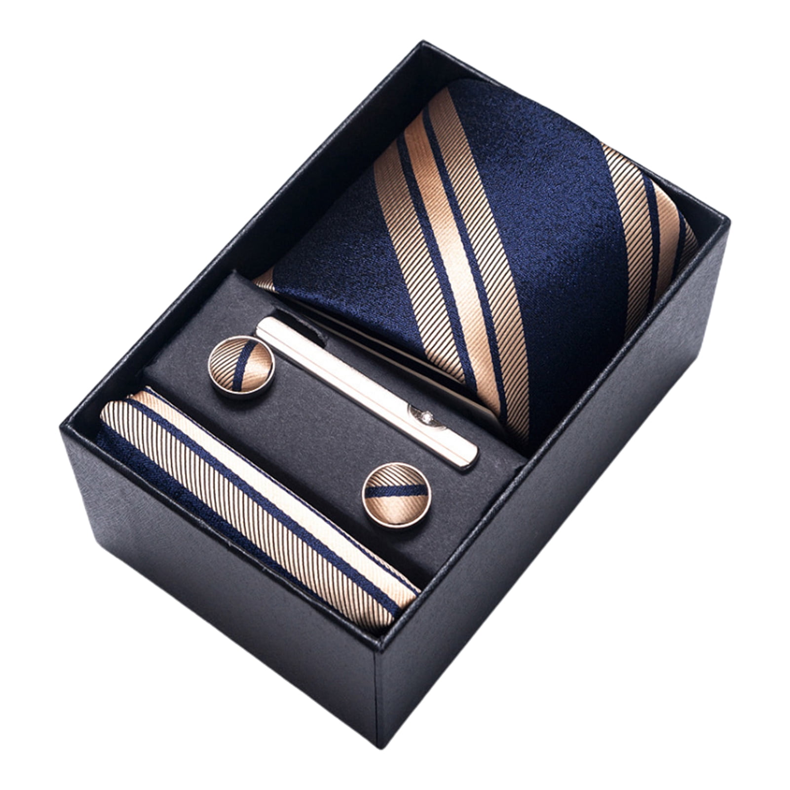 Huanledash 4Pcs/Set Smooth Texture Luxury Exquisite Gift Box Tie Men ...