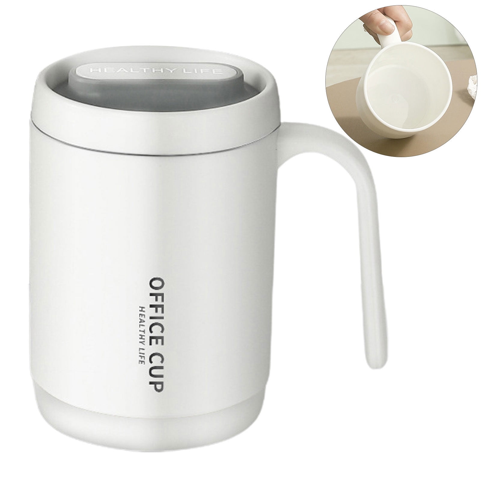 Huanledash 500ml Water Cup with Cover Sealing Silicone Ring Double ...