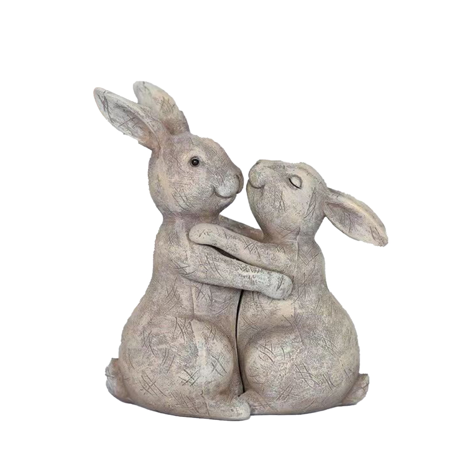 Huanledash Adorable Rabbit Shape Statue Decor Vivid Handmade Resin ...