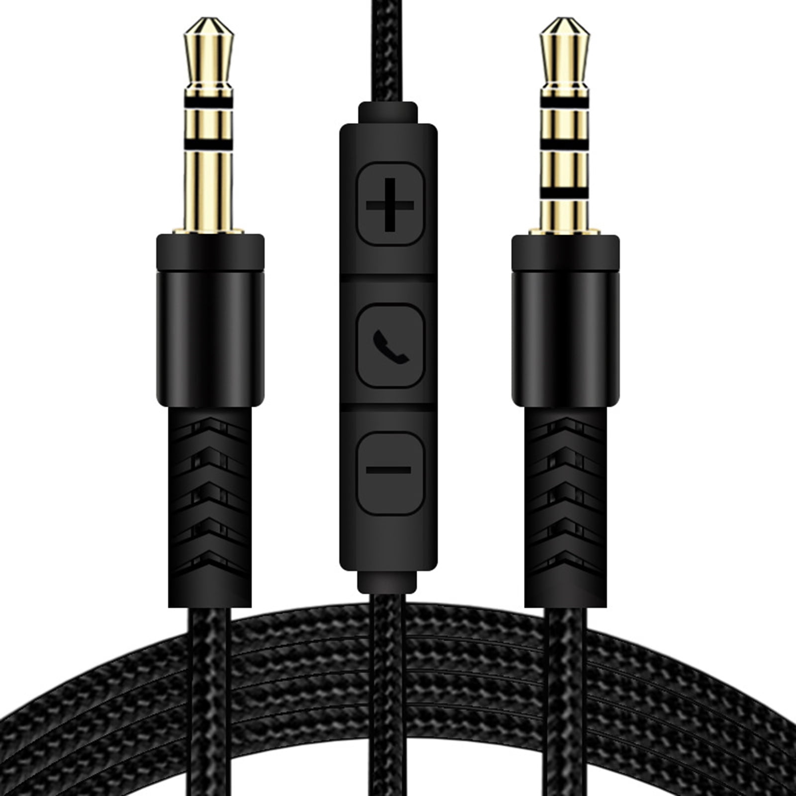 Huanledash Audio Cable 1.2m Gold Plated Plug Volume Control 3.5mm Male ...