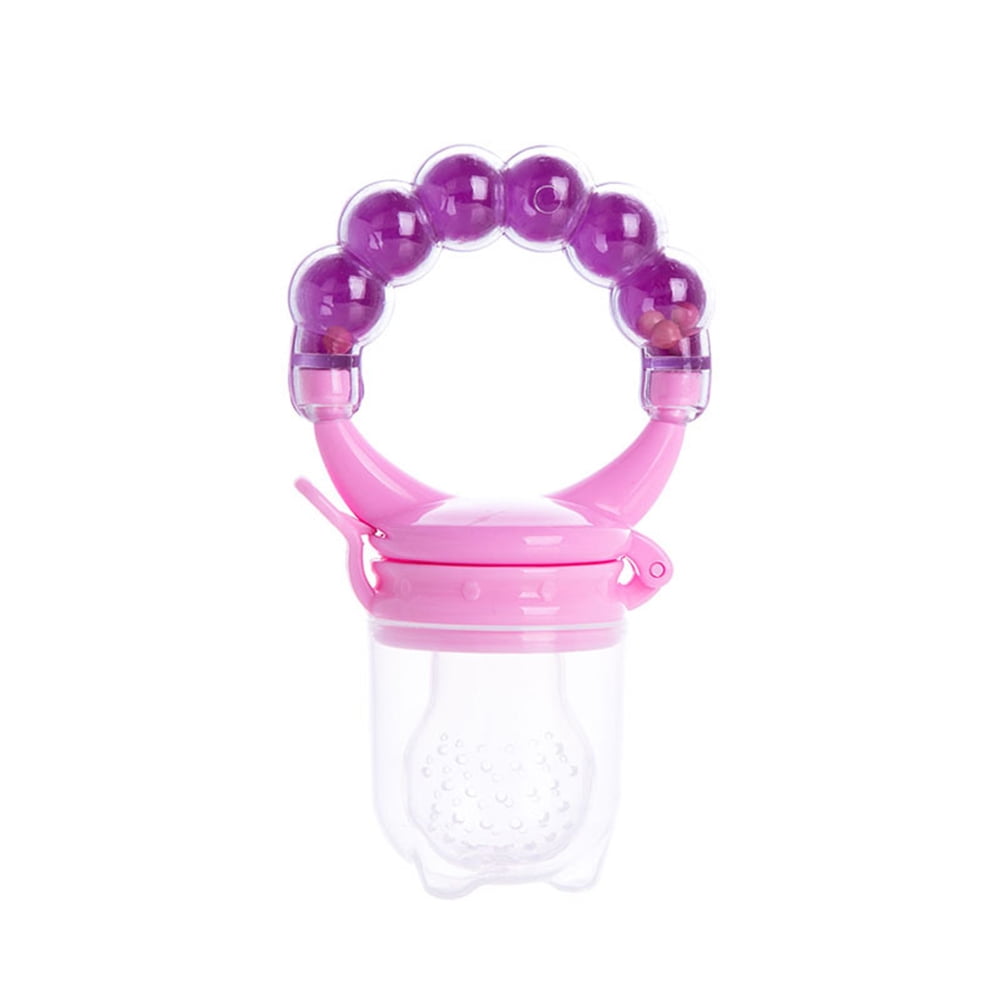 Huanledash Baby Fresh Food Fruit Feeder with Rattle Silicone Nipple ...