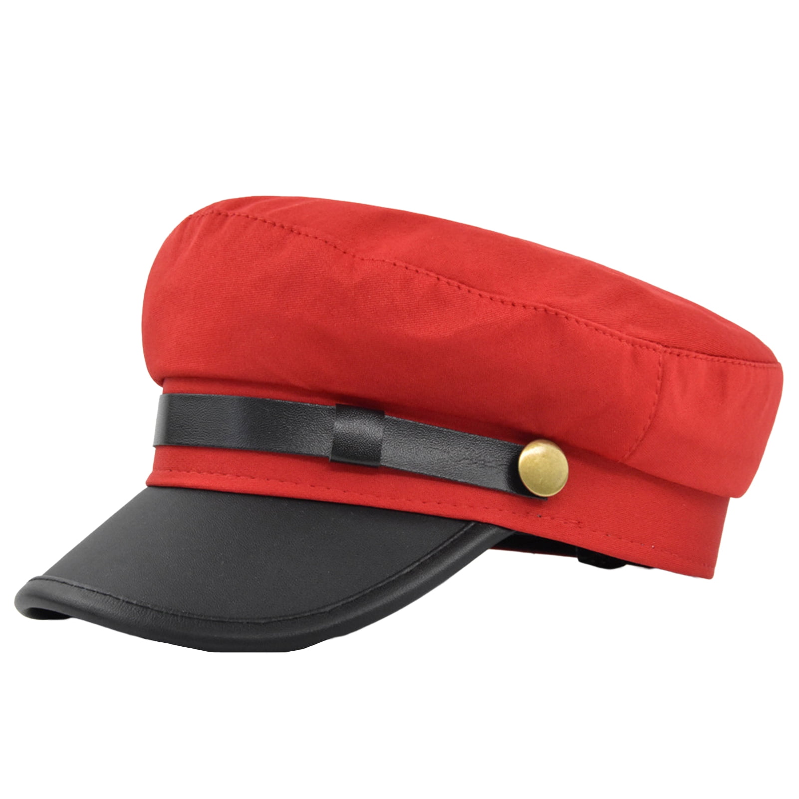 Huanledash Beret Cap Solid Color Wide Brim Retro Style Casual Cap Sun ...