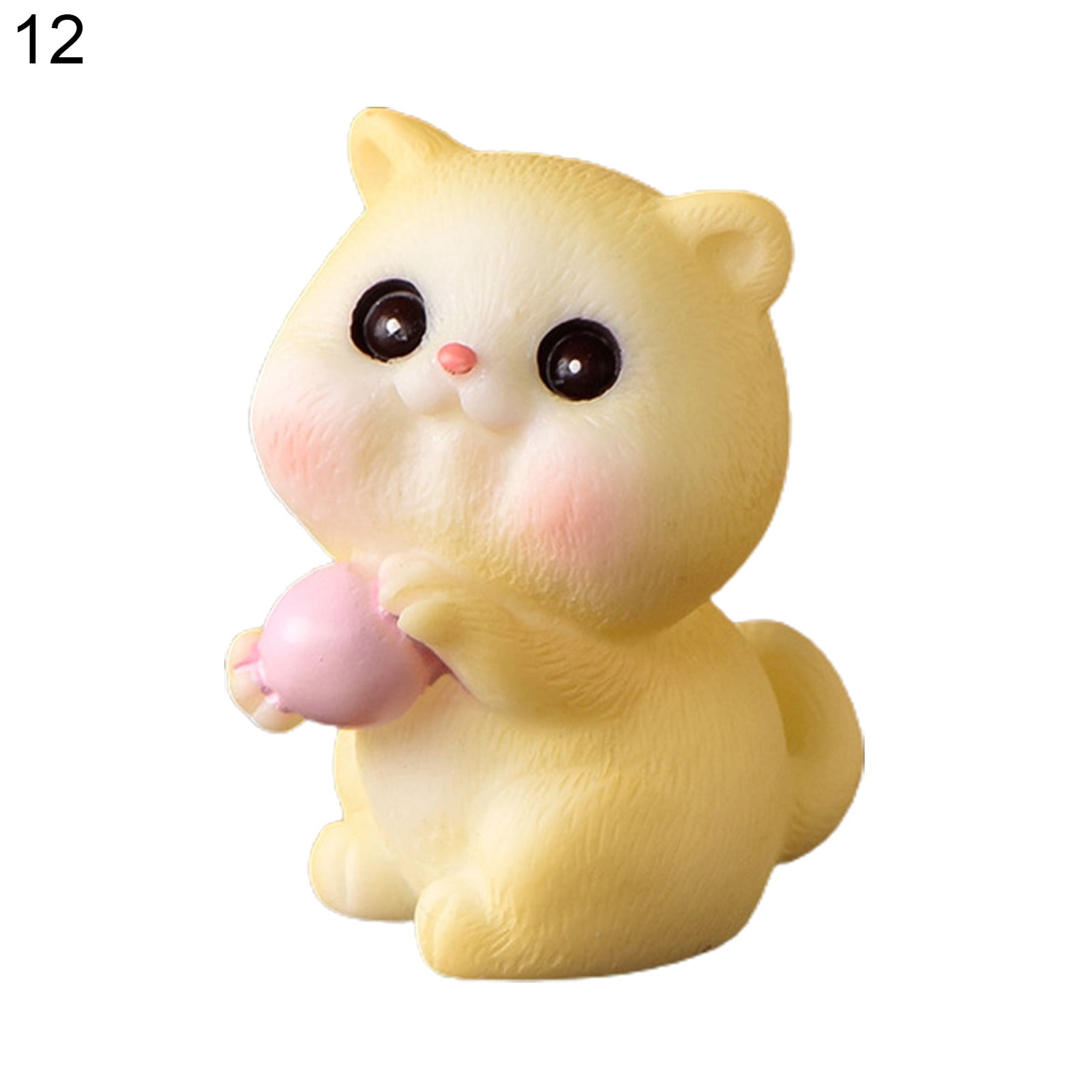 Huanledash Cat Figurine Realistic Adorable Resin Unique Exquisite ...
