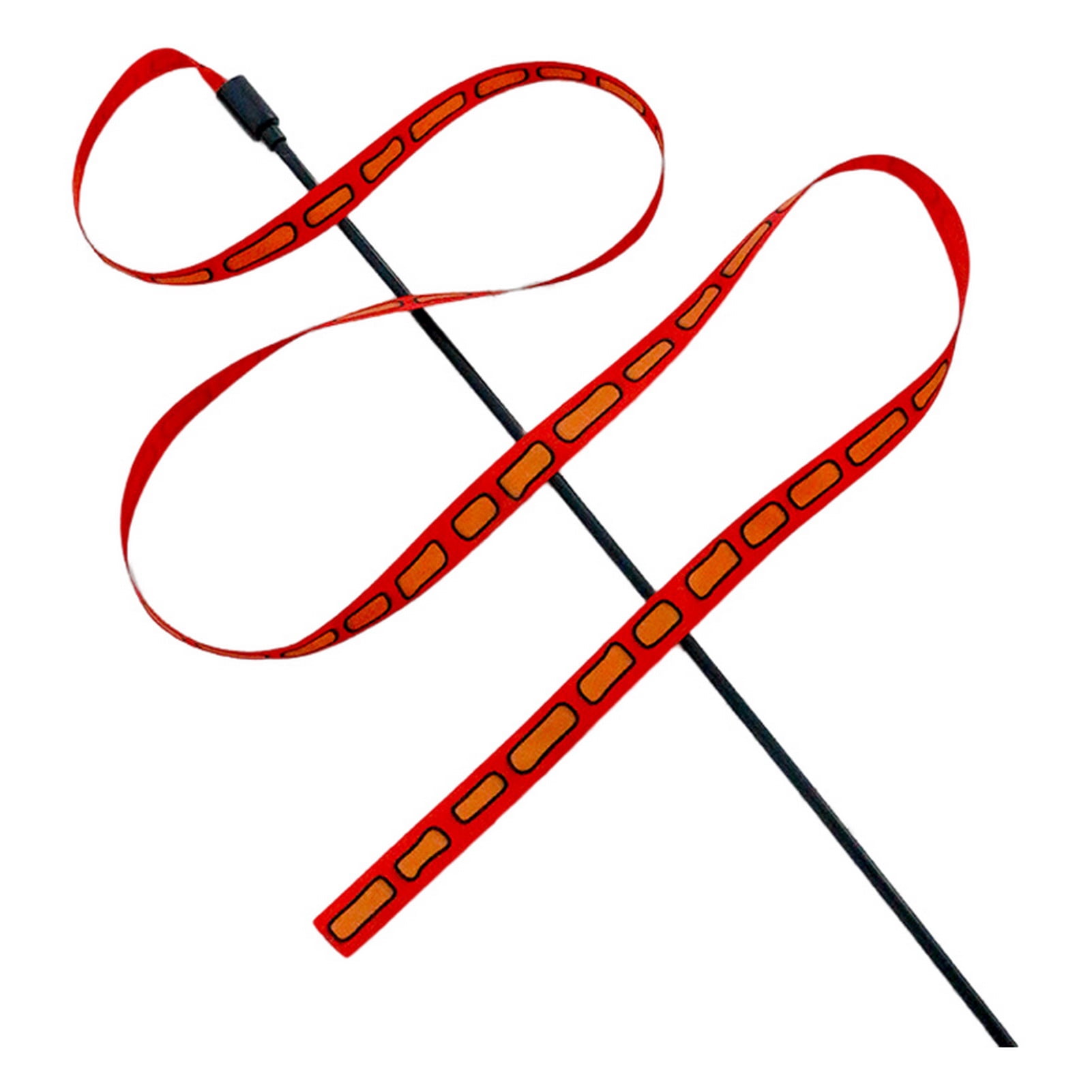 Huanledash Cat Wand Toy Bite Resistant Ribbon/Cloth Strip Long Pole ...