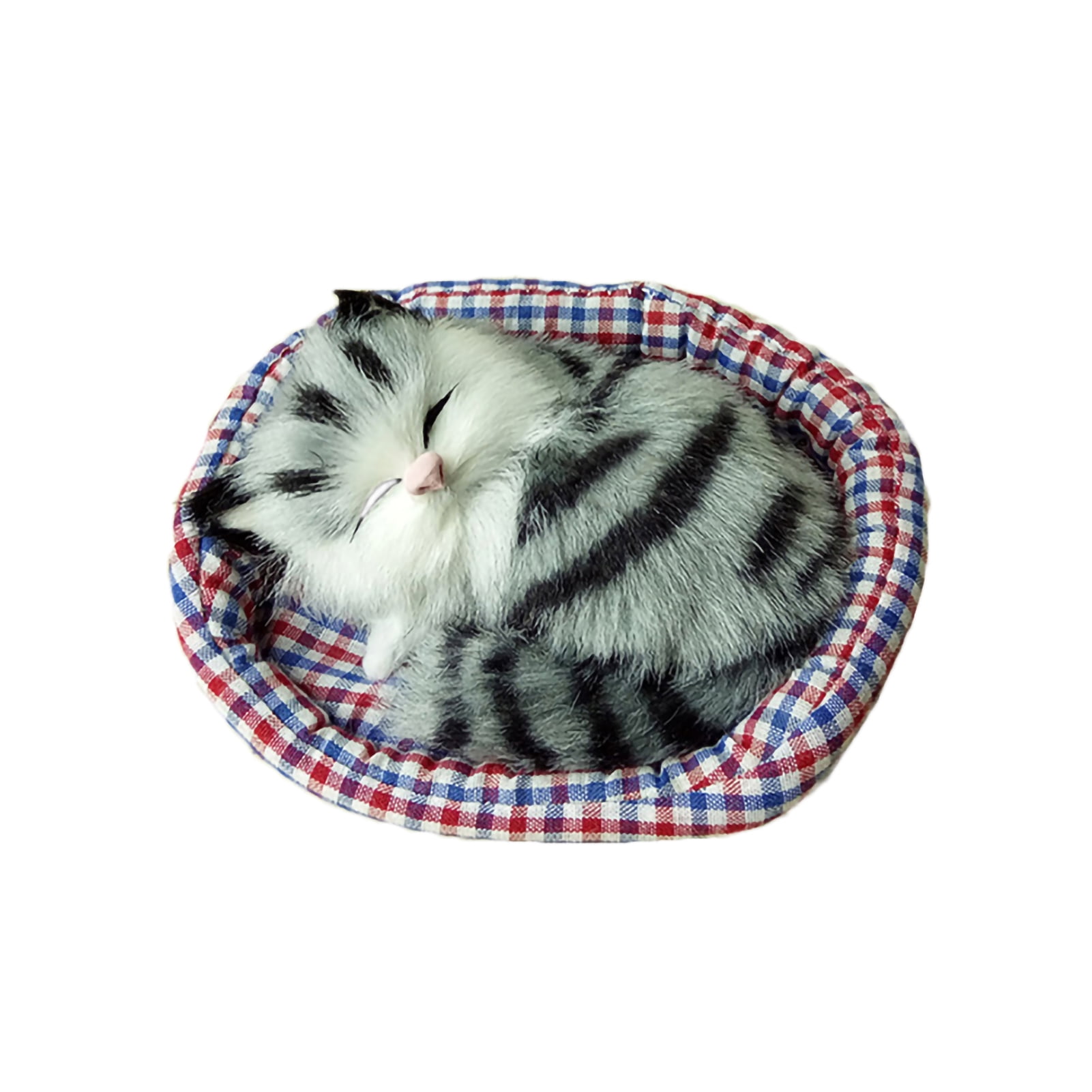 Huanledash Cute Simulation Sounding Sleeping Cat Plush Mat Toy with ...