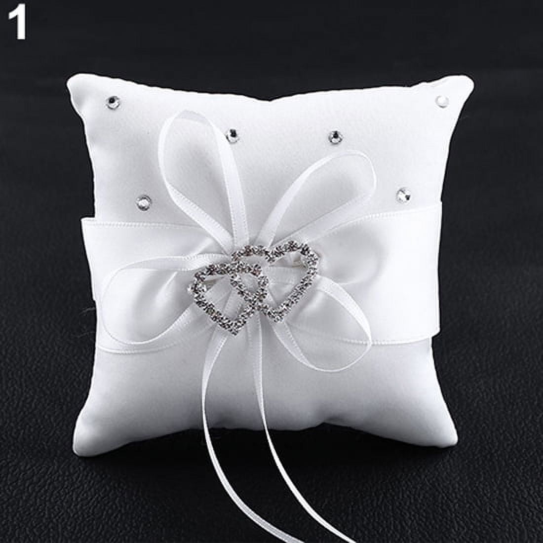 Huanledash Fashion Wedding Bridal Bowknot Double Heart Ring Bearer ...