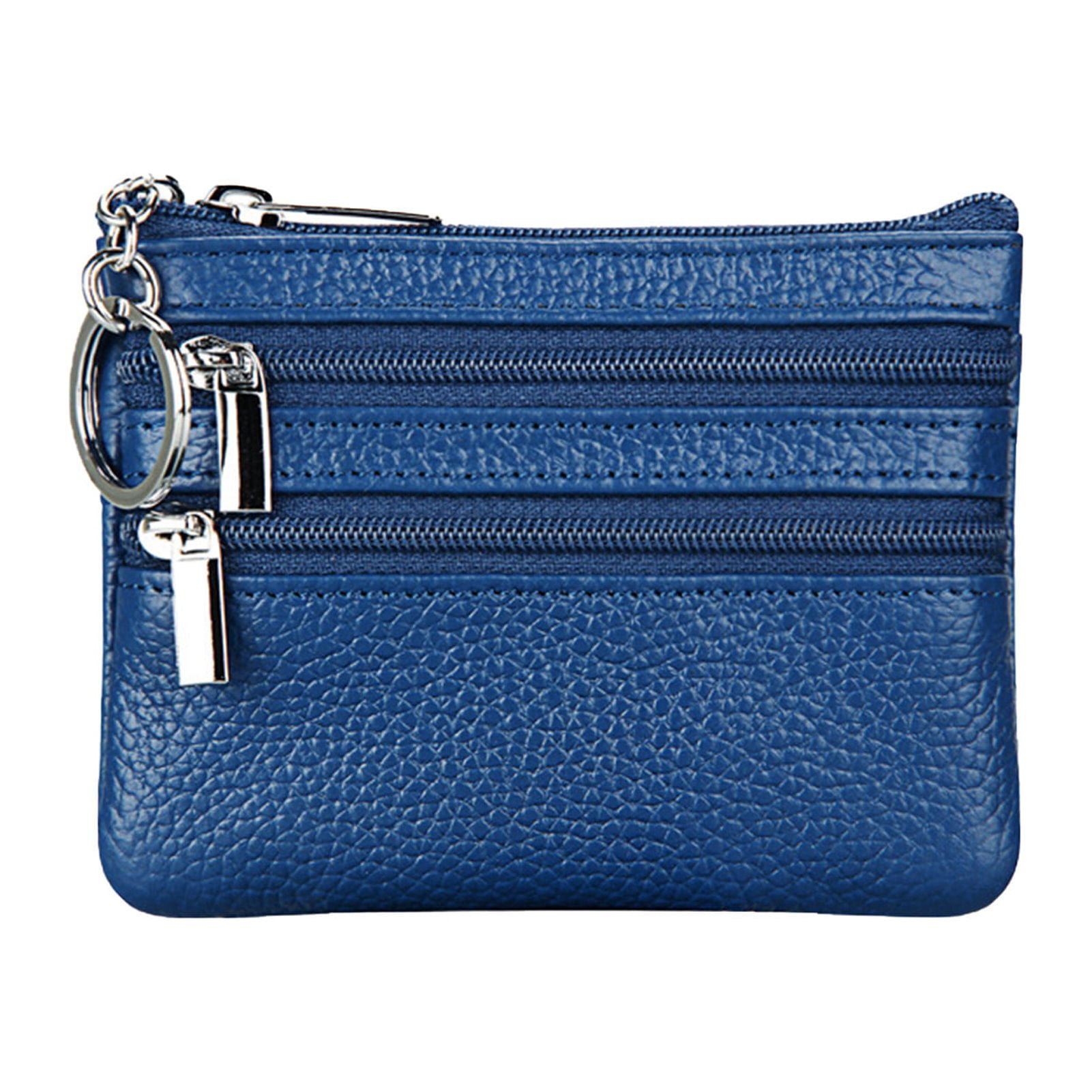 Huanledash Key Ring Multi Slots Women Wallet Bright Color 3 Zipper ...