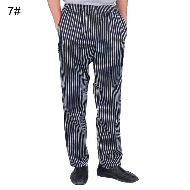 Huanledash Men Stripe Plaid Chili Printed Hotel Restaurant Kitchen Chef ...