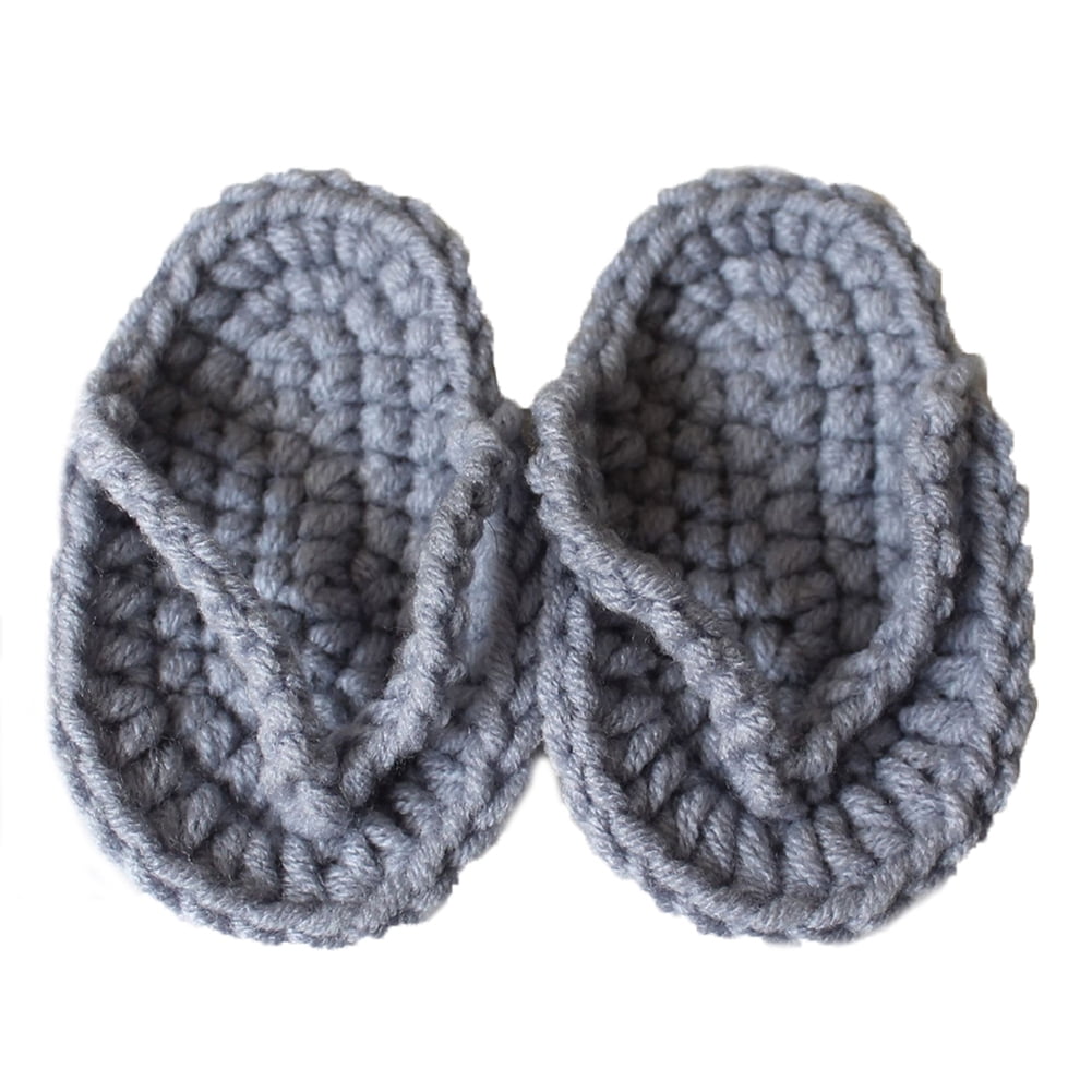 Huanledash Newborn Baby Solid Color Mini Crochet Flip-Flops Infant ...