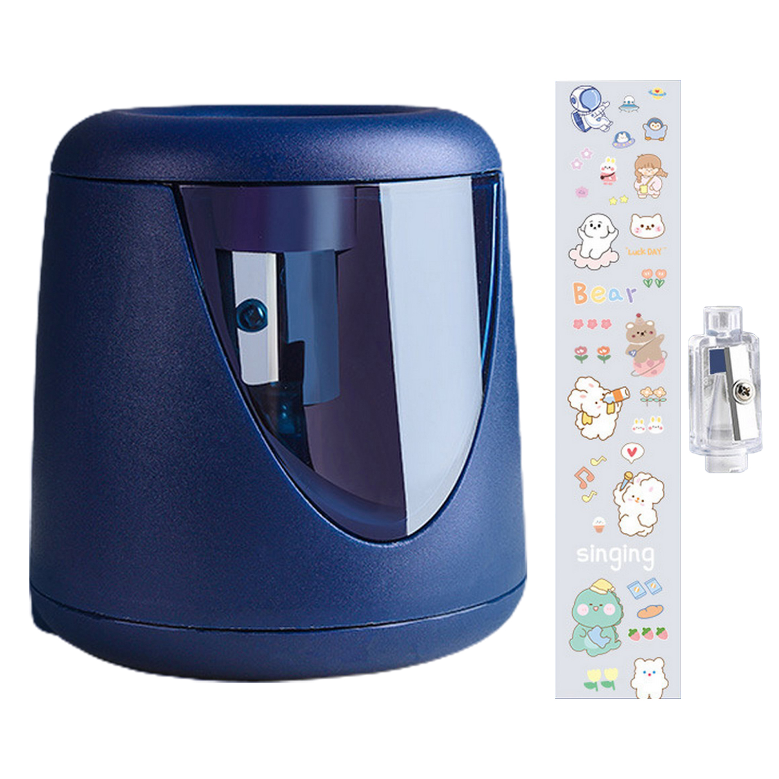 Huanledash Pencil Sharpener Battery Operated Compact Size Transparent ...