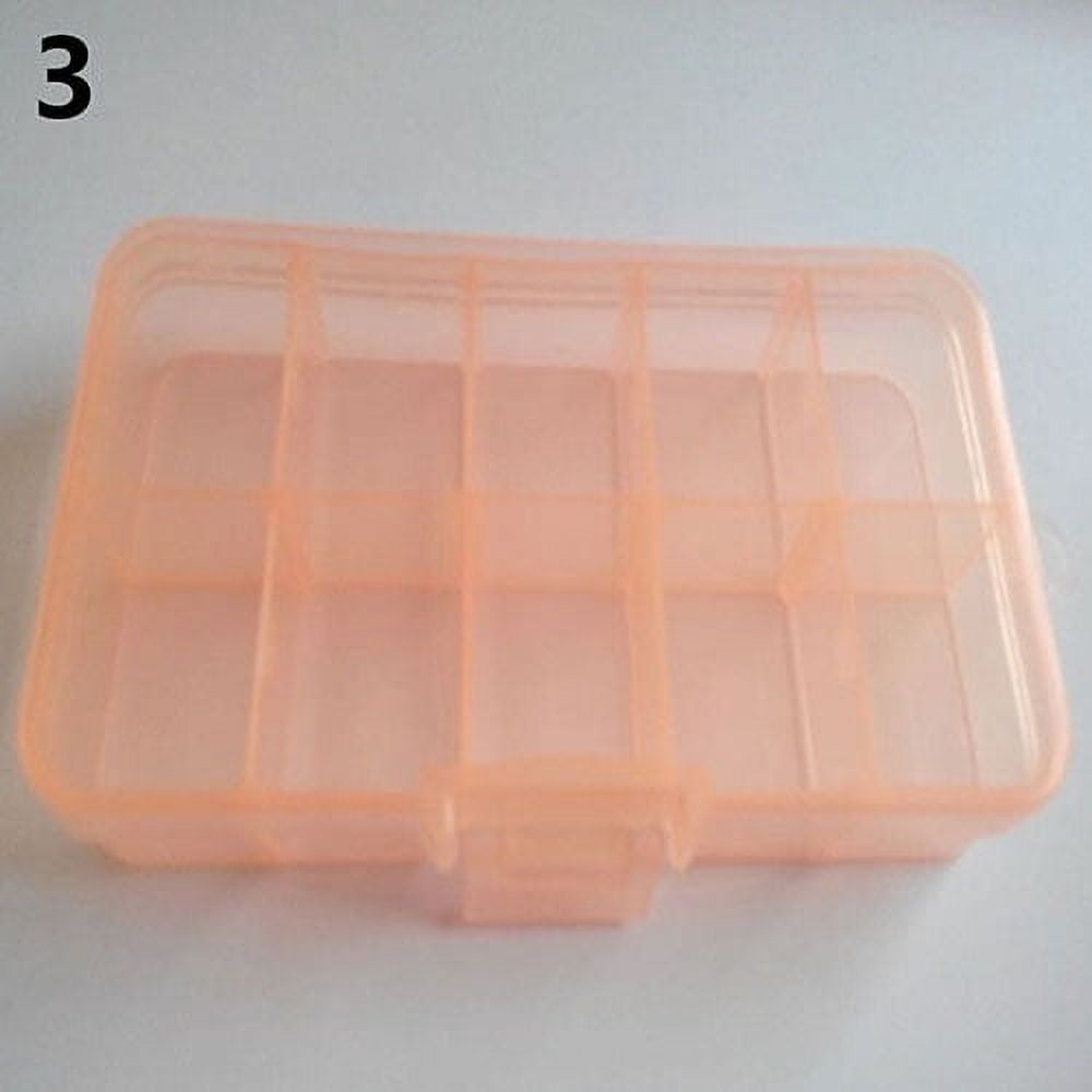 Huanledash Plastic 10 Slots Adjustable Jewelry Storage Box Pill Beads ...