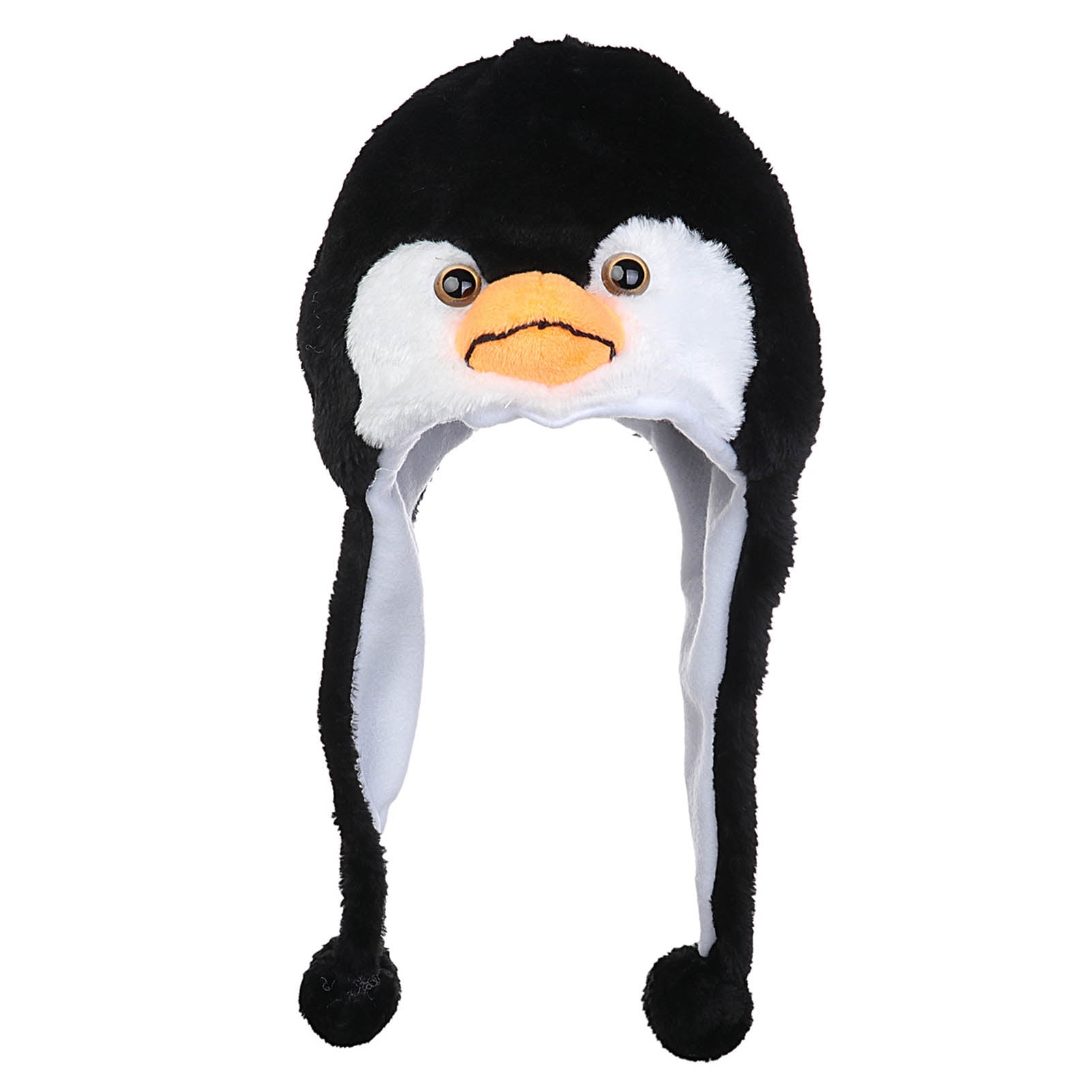 Huanledash Plush Hat with Earflaps Soft Washable Movable Ears Animal ...