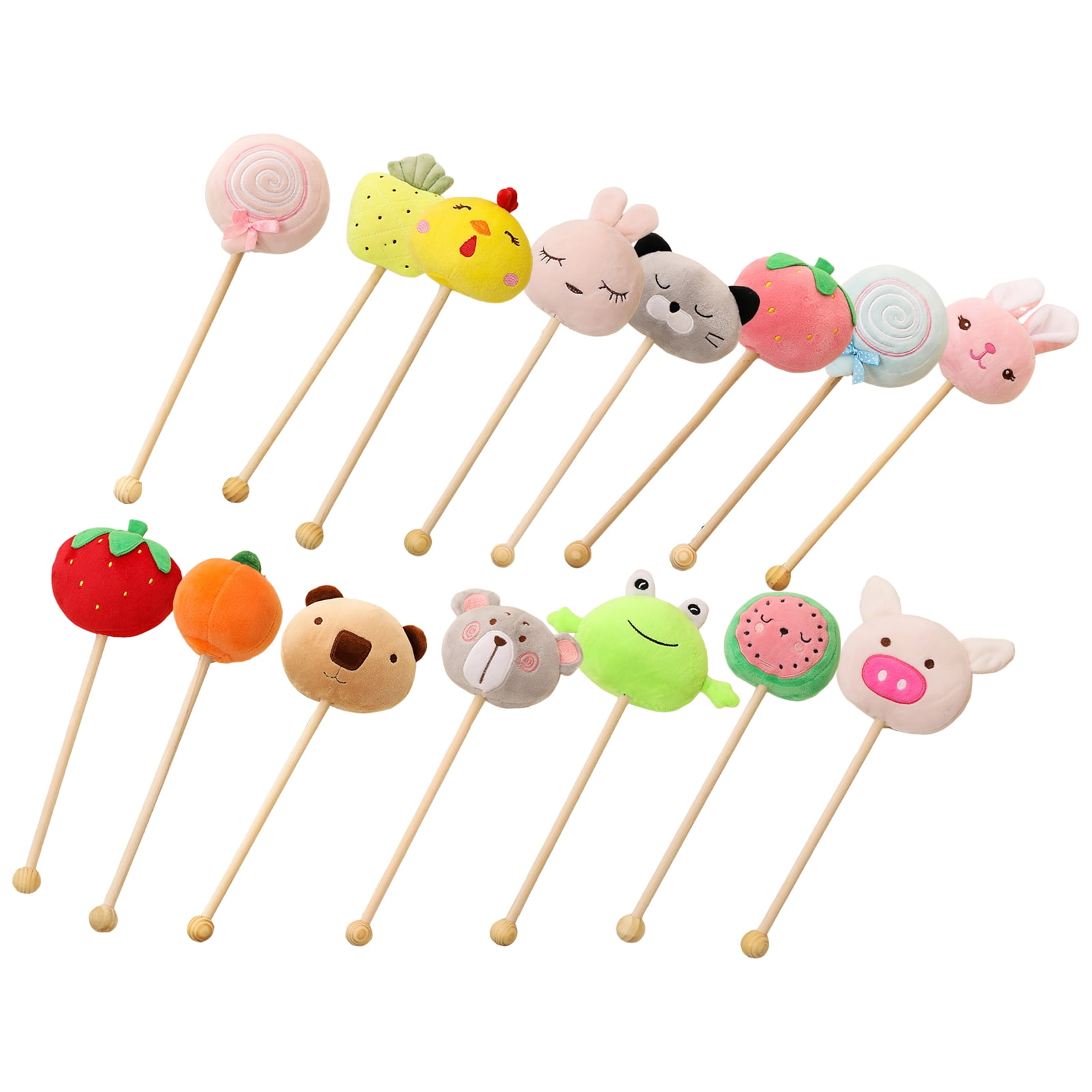 Huanledash Plush Massage Stick Cute Cartoon Animal Head Plush Toy ...