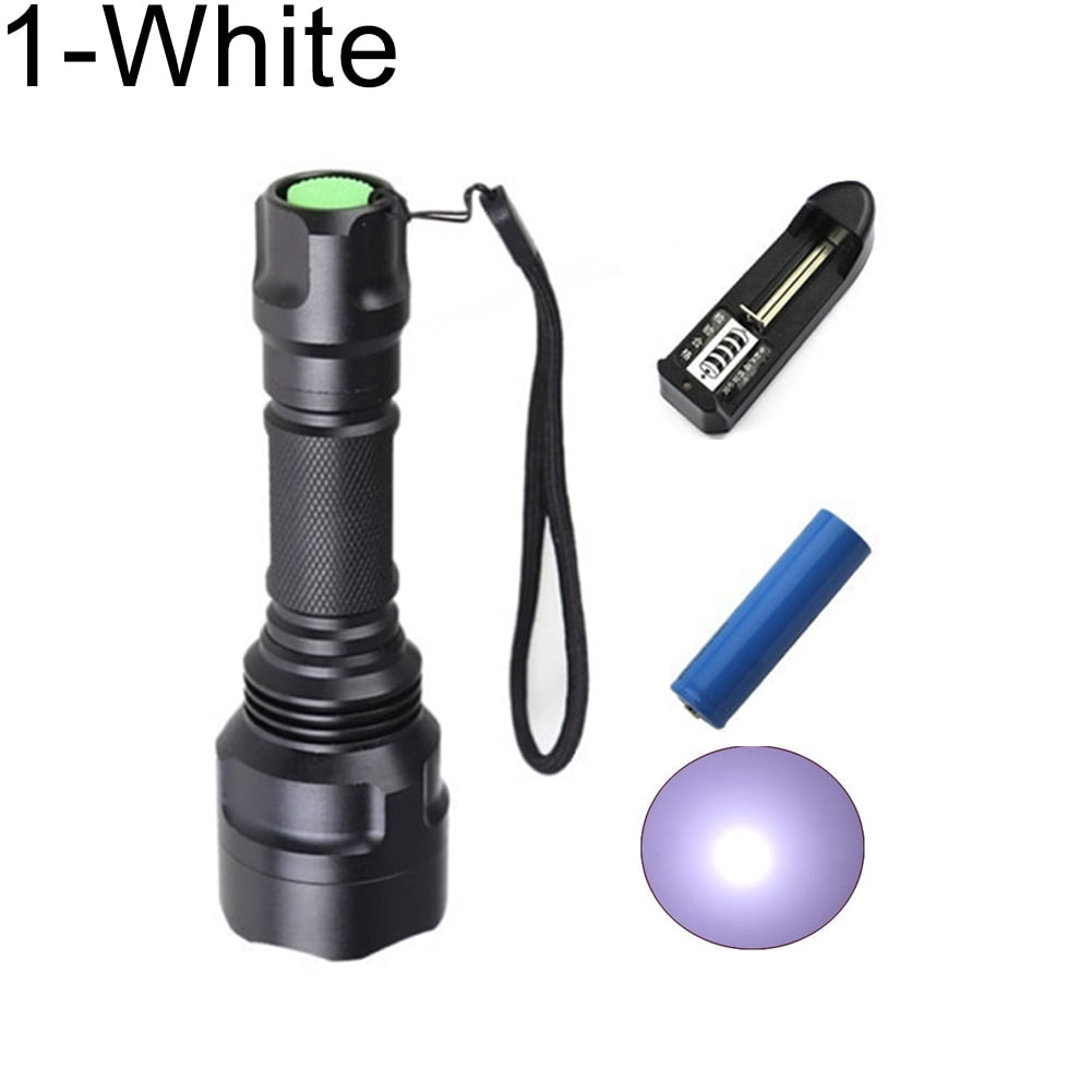 Huanledash Portable Green/White/Purple LED Torch Light Hunting Money ...