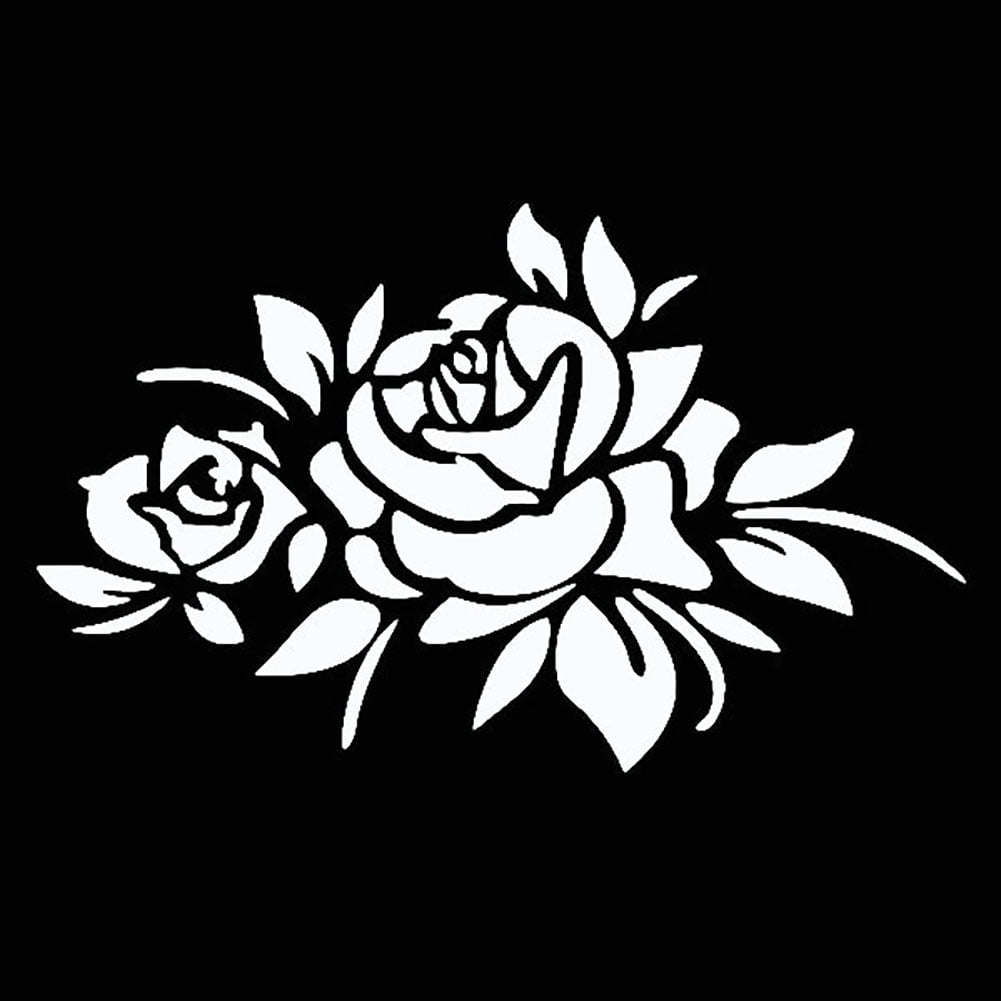 Huanledash Rose Flower Car-Styling Vehicle Body Window Reflective ...
