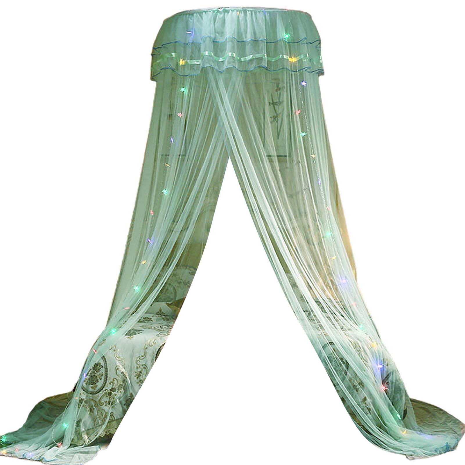Huanledash Ruffle Dome Ceiling Mosquito Net Princess Mesh Canopy Dust ...