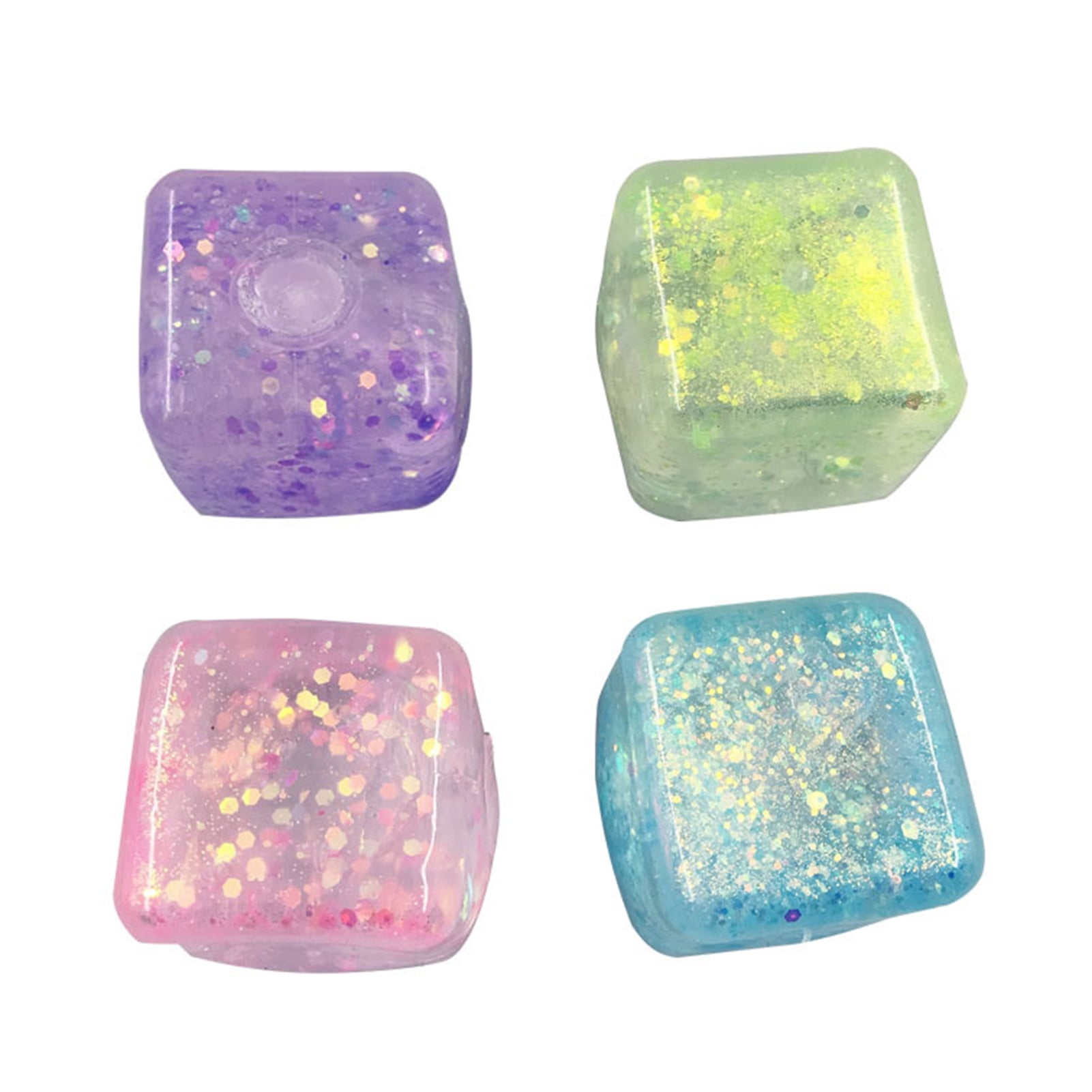 Huanledash Squeeze Fidget Toy Soft TPR Quick Recovery Sequins Square ...