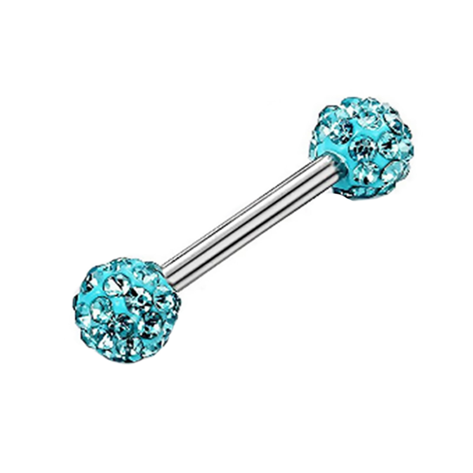 Huanledash Women Rhinestone Tongue Nose Nipple Ring Stud Earrings Body ...