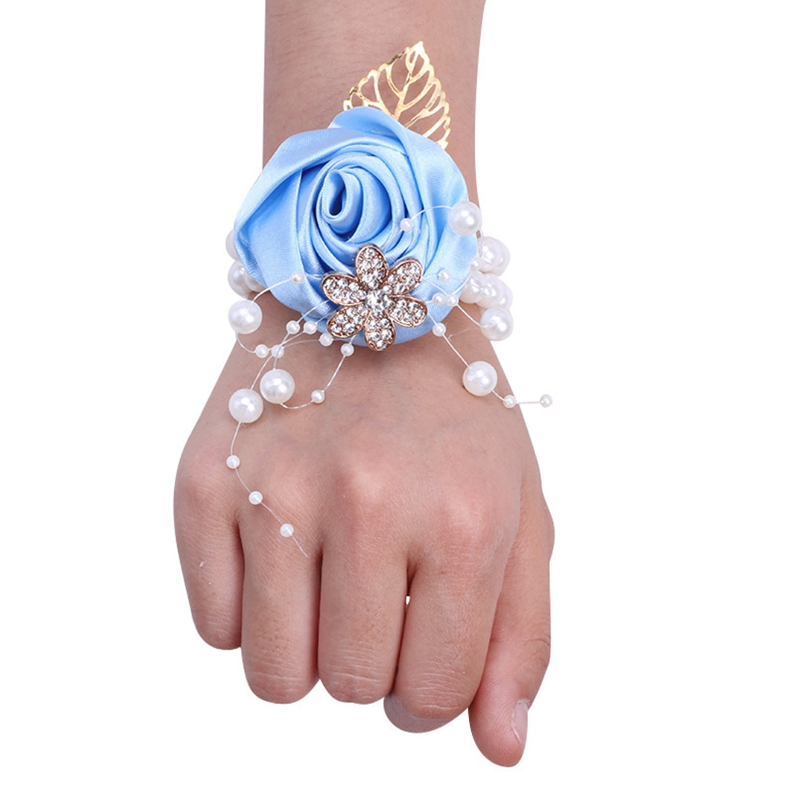 Huanledash Wrist Corsage with Faux Pearl Chain Romantic Realistic ...