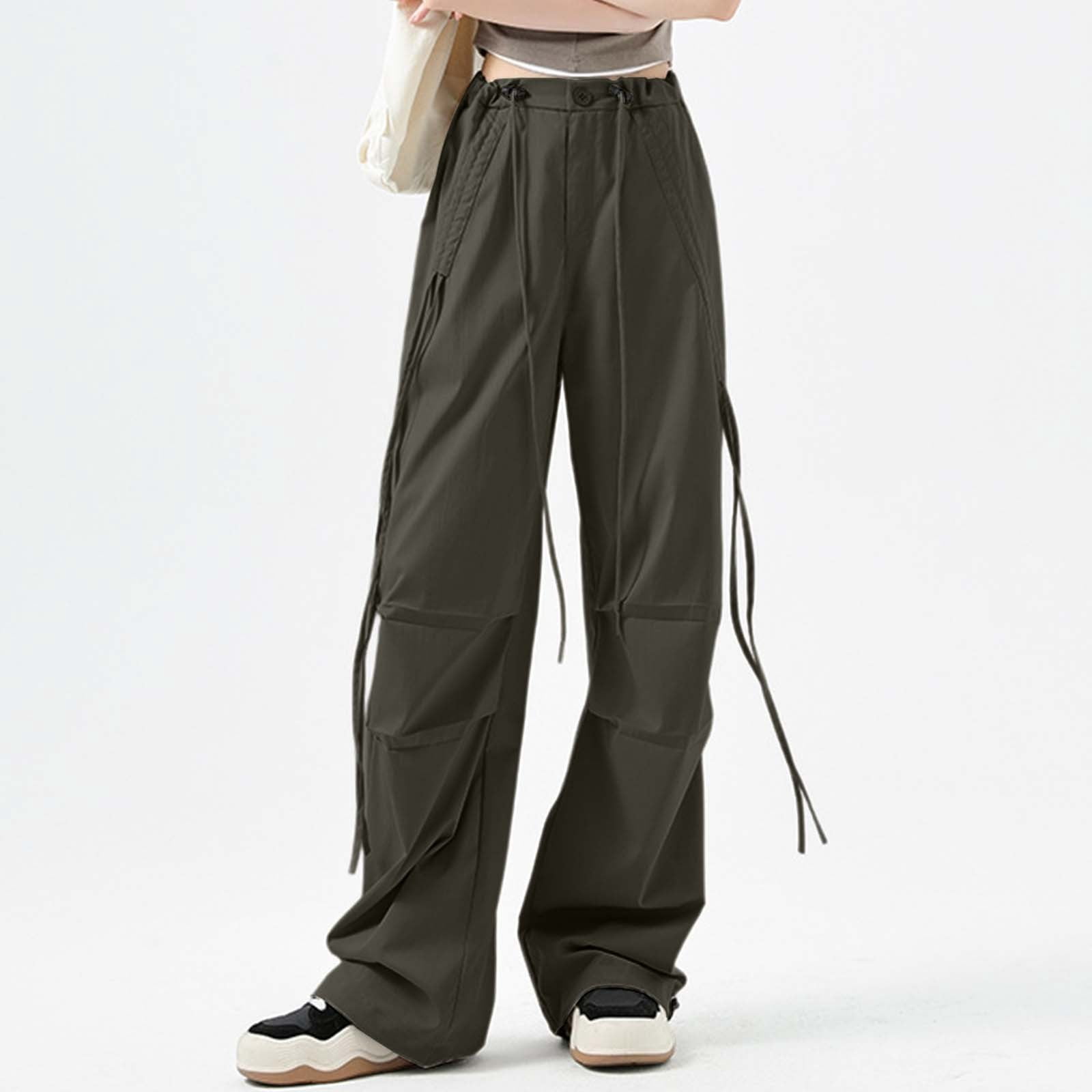 Huanyaaa Women's Casual High Waist Wide Leg Pants with Bow Tie Detail ...
