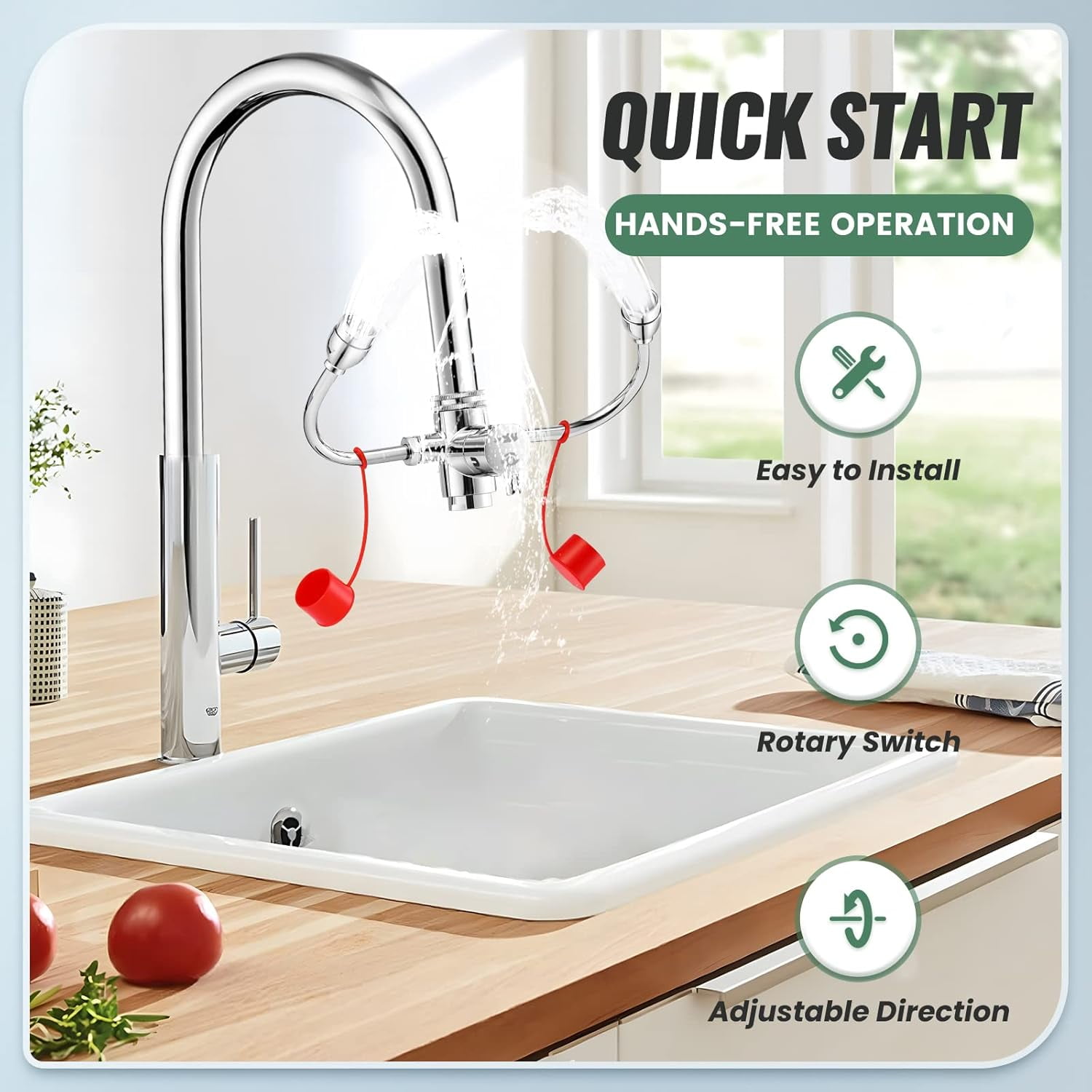 Huanyu Faucet Mounted Eyewash Station 360°Rotation Emergency Eye Wash ...