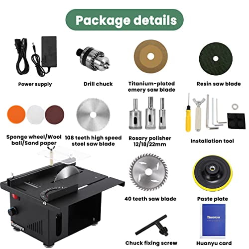 Huanyu Mini Table Saw 30MM Upgraded Precision Table Saws Woodworking ...