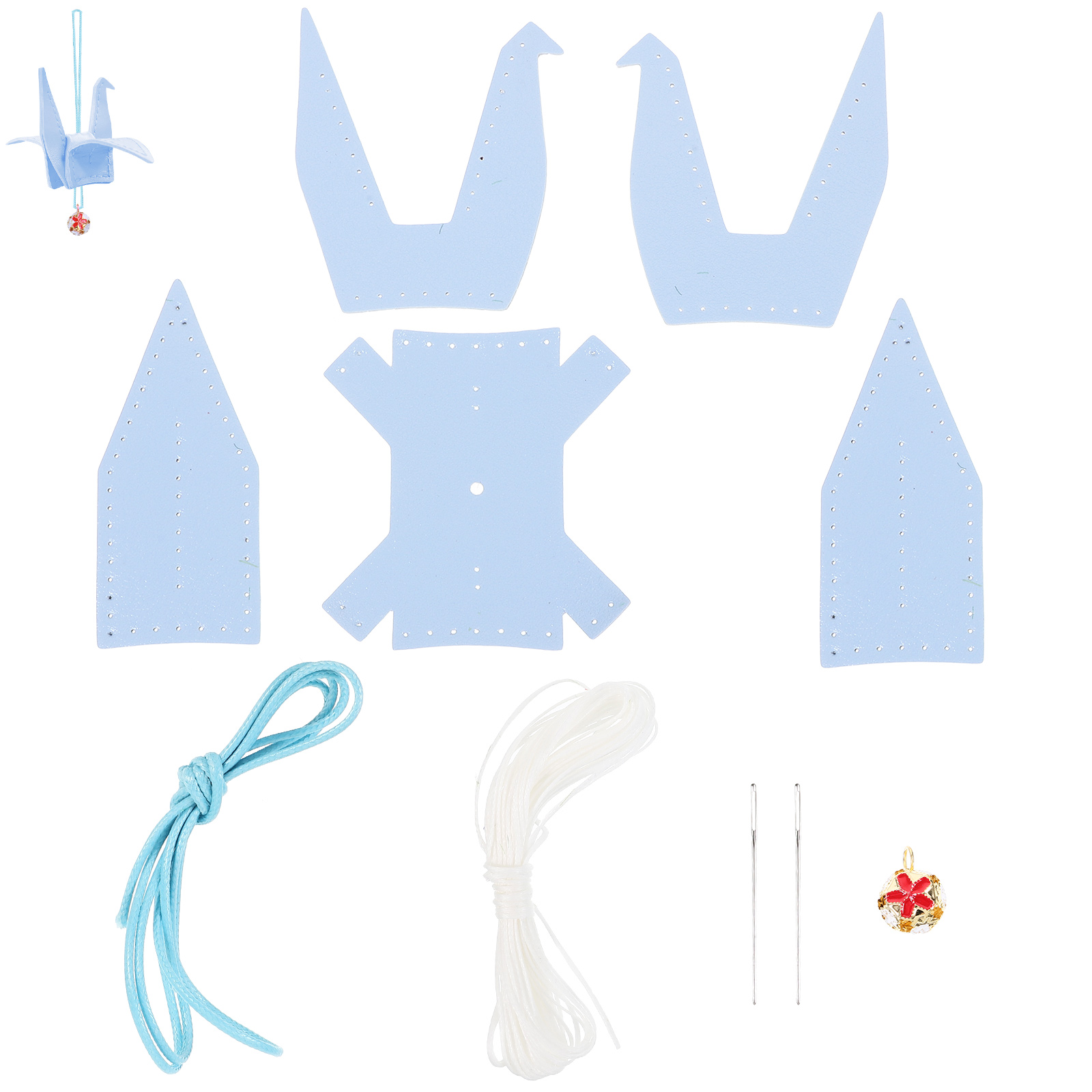 DIY Leather Origami Crane Pendant Kit with PU Material for Home Decor ...