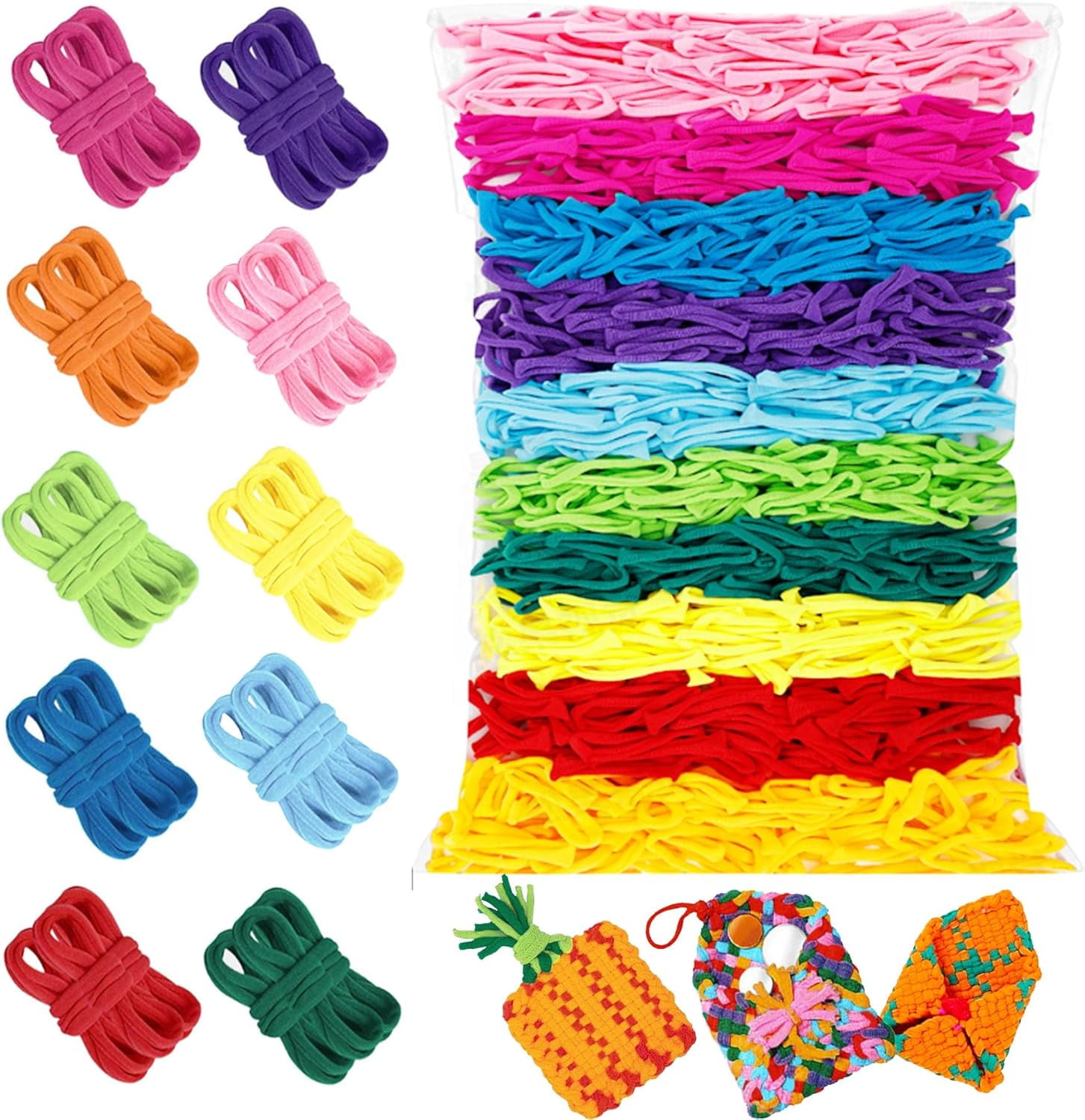 Huaq 192pcs Potholder Weaving Loom Multicolored Elastic Loom Bands for Kids - Walmart.com