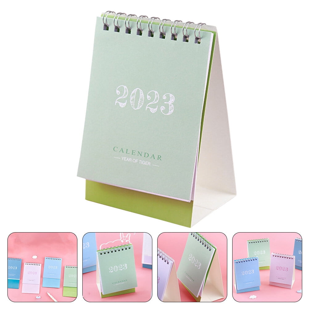 Huaq 2023 Mini Desktop Calendar Desk Ornaments Cartoon Calendar Monthly ...