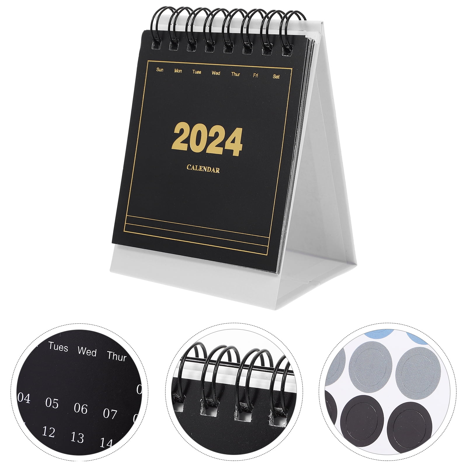 Moluckfu Mini Desk Calendar 2024 English Monthly Planner Office And ...