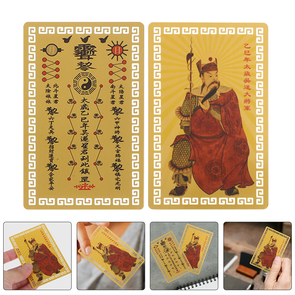 Huaq 2025 Year of the Snake Yi Si Year Tai Sui Gold Card Wu Sui General Greeting Card Amulet ...