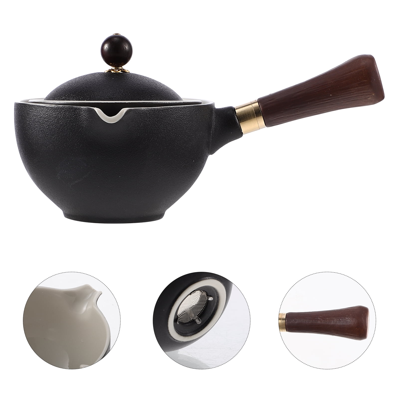 Huaq 360° Ceramic Teapot Single Pot Filter Tea Brewer Side Handle Pot ...