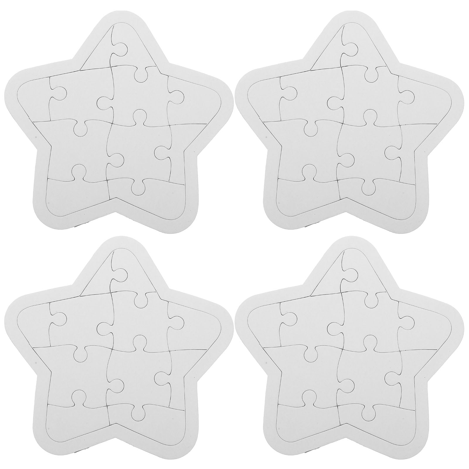 White Blank Puzzle Pieces for Kids Craft Supplies Lightweight Fun DIY ...