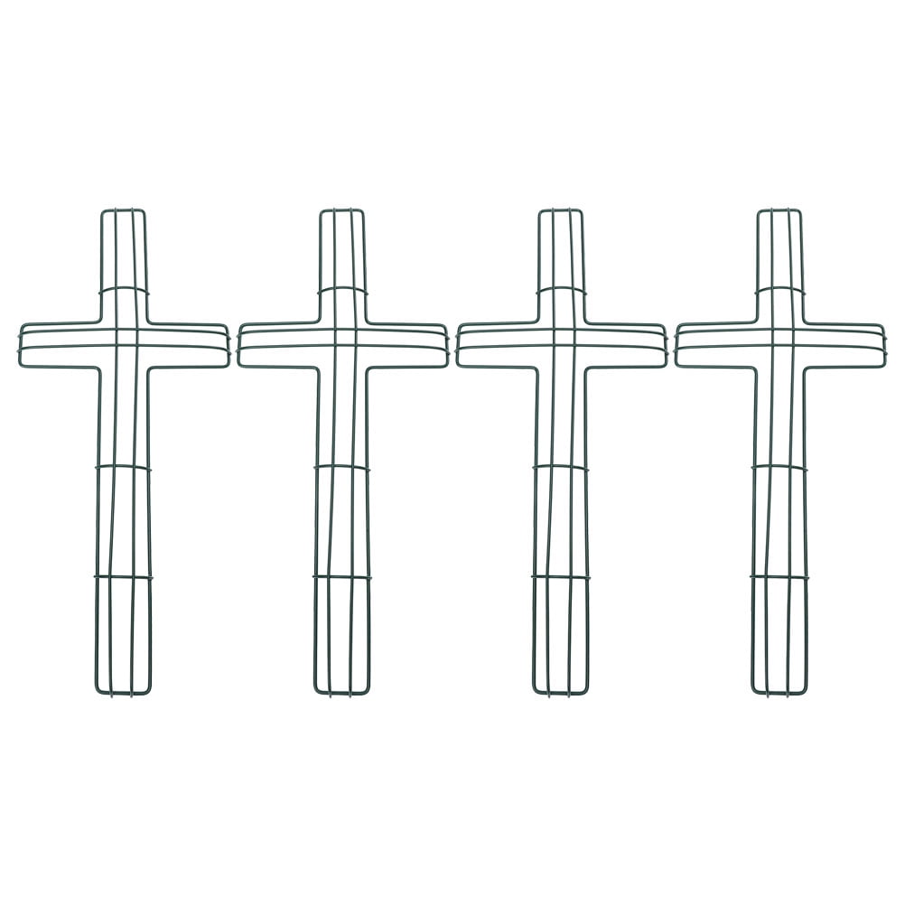 Huaq 4pcs DIY Cross Metal Wreath Frame Flower Garden Cross Shaped Metal ...