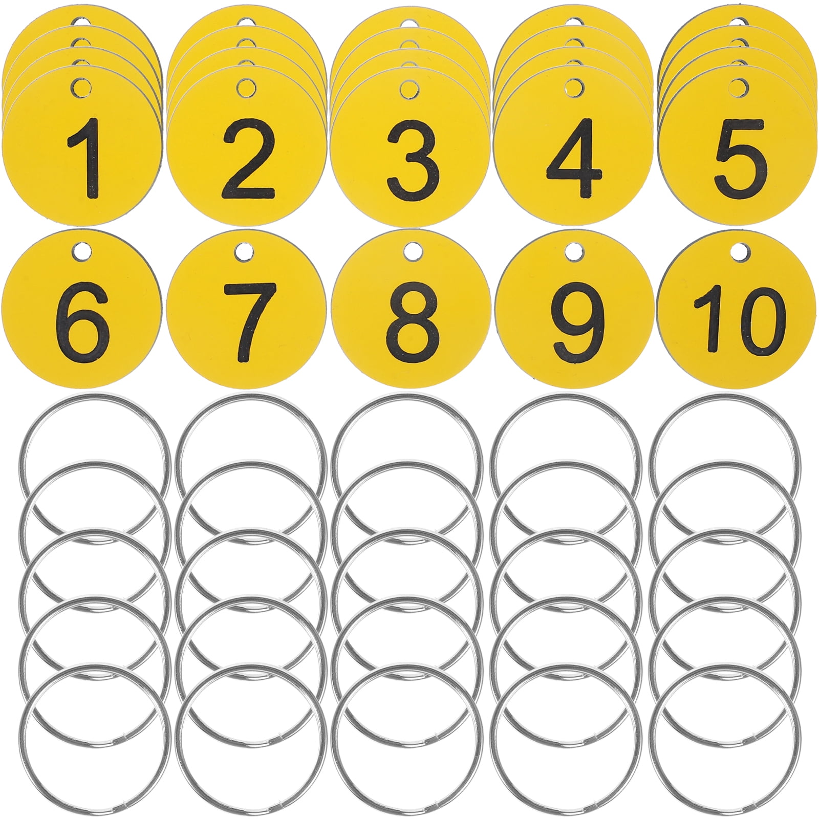 Huaq 50 Sets Round Number Tags Acrylic Number Tags Portable Number Tags ...