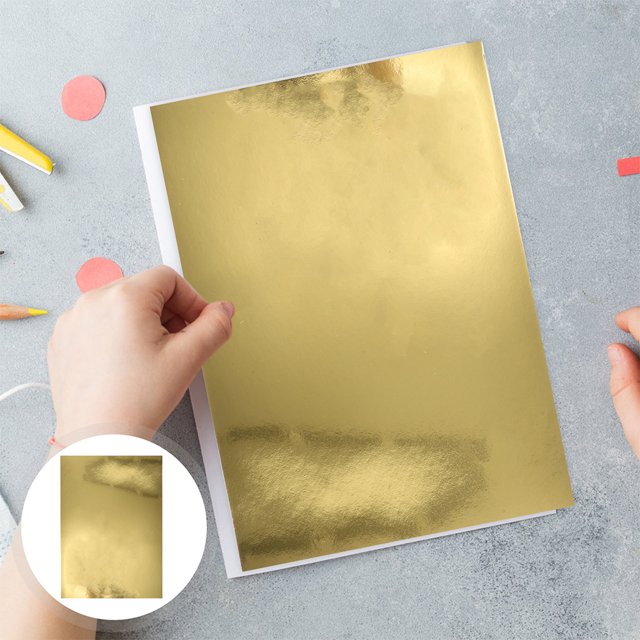 Huaq A4 handbook metal mirror card DIY children's handmade paper (gold ...
