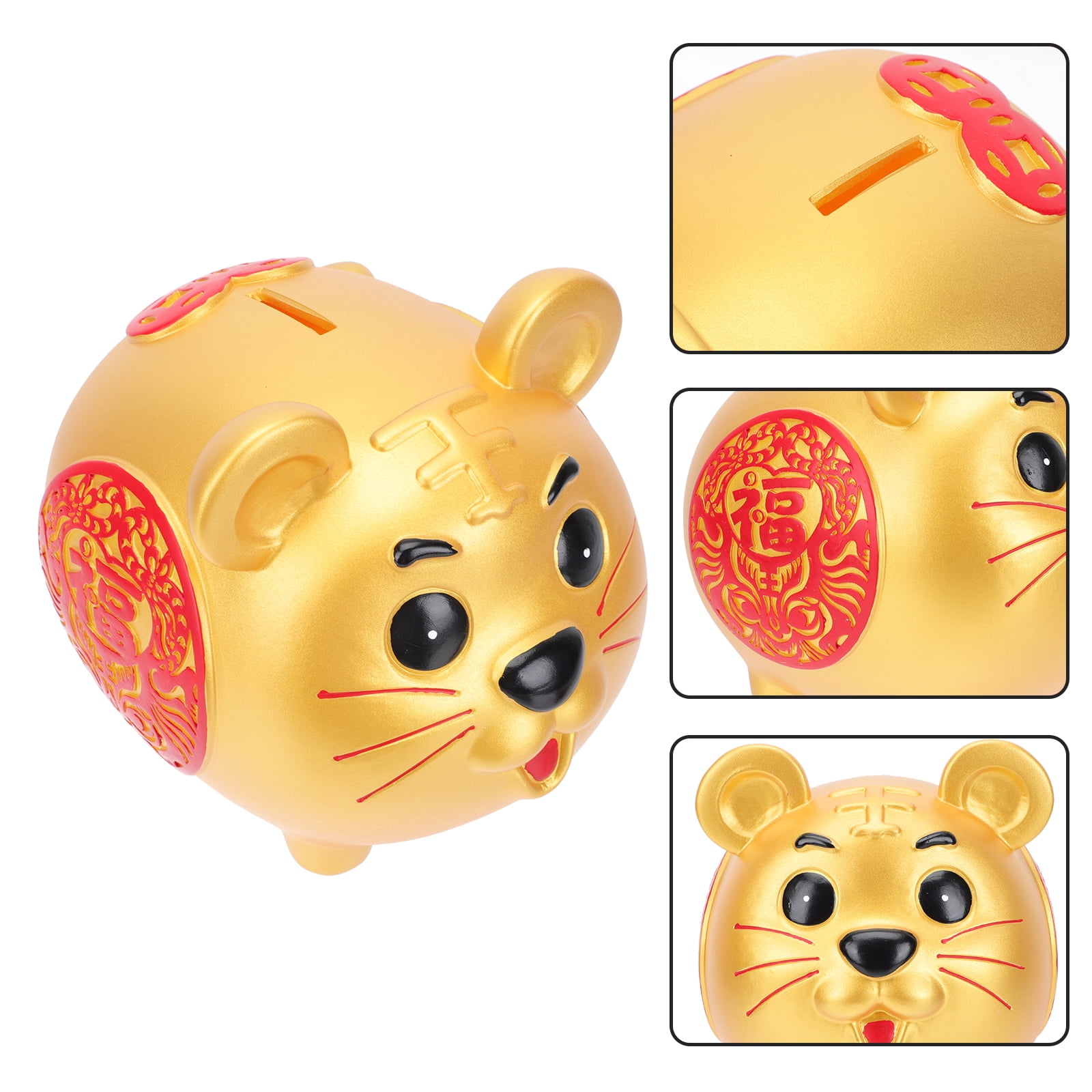 Moluckfu Cute Animal Tiger Money Bank for Children Home Decor 1Set 6 ...