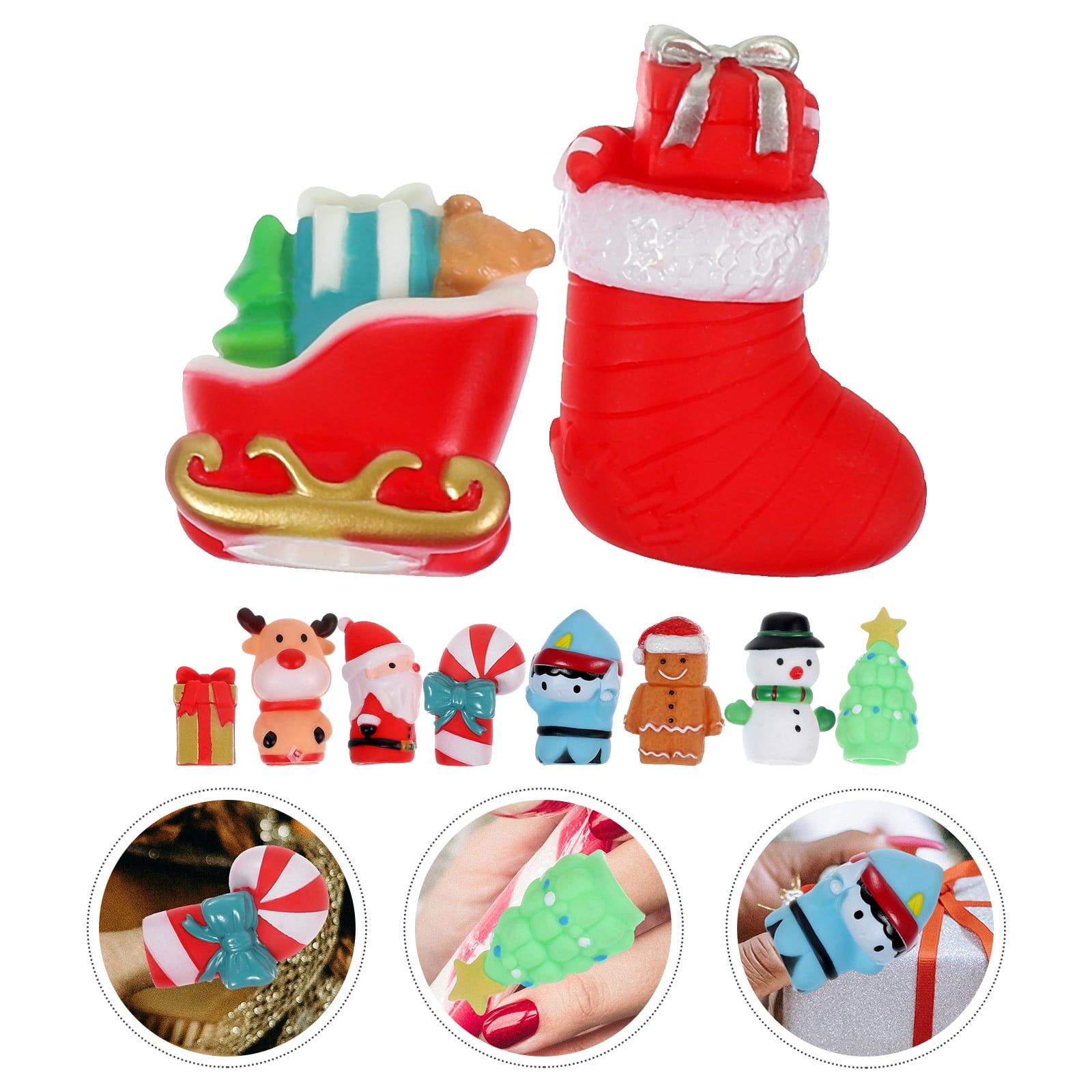 Huaq Christmas Finger Cots Vinyl Mini Finger Cots Funny Doll Toys ...